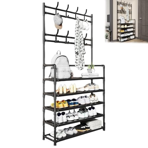 Organized Entryway: 5-Tier Coat Rack with Shoe Storage – Simplify ...