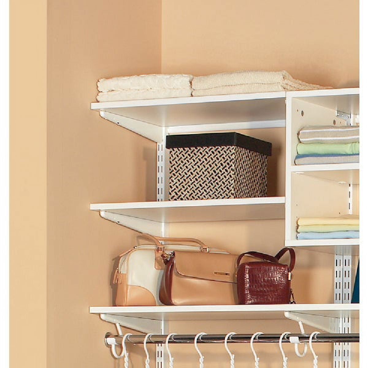 Organized Living FreedomRail 6 Ft. White Melamine Closet Shelf ...
