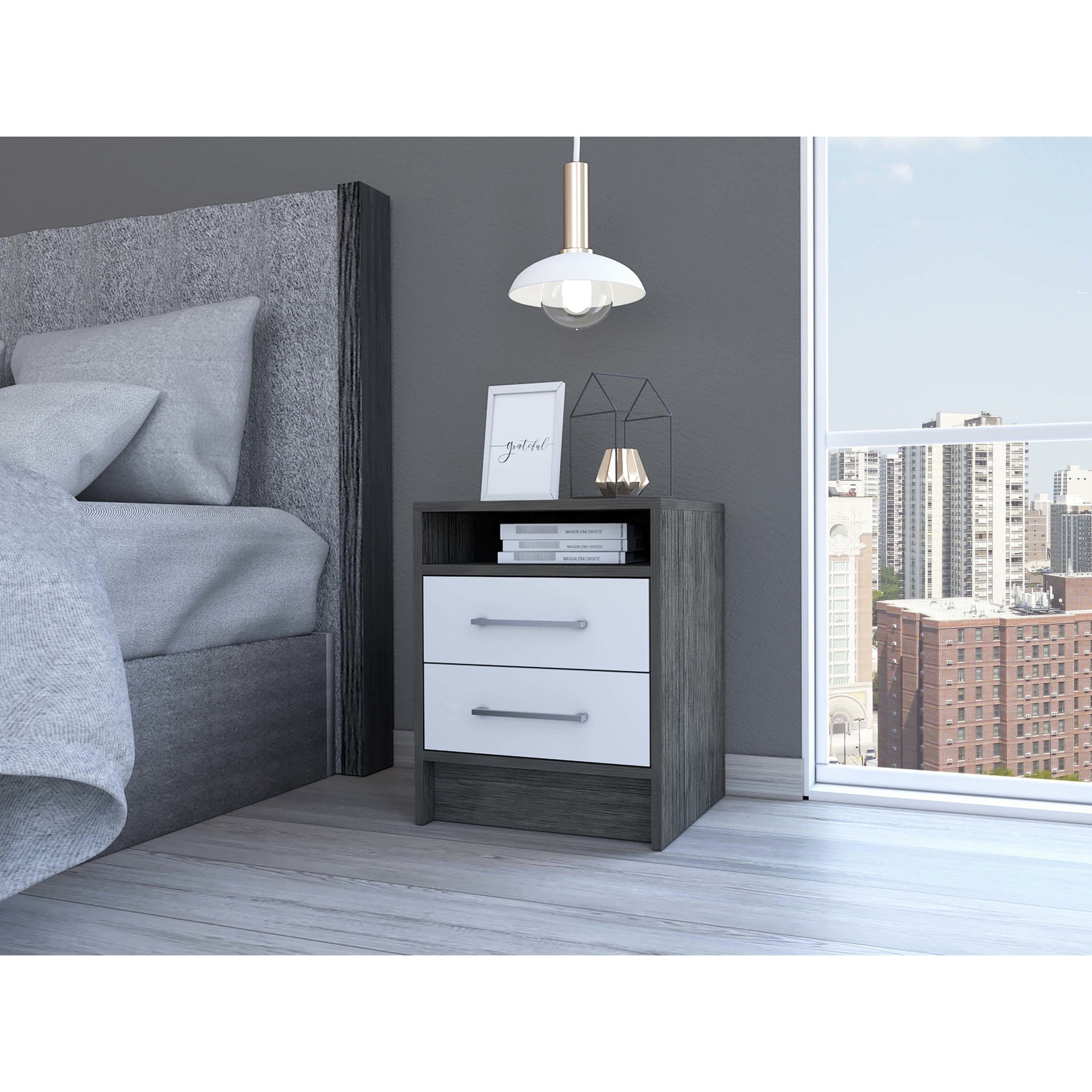 Organized Nightstand+Two Drawers Storage”-“Keys/Wallets Storage+Neat ...