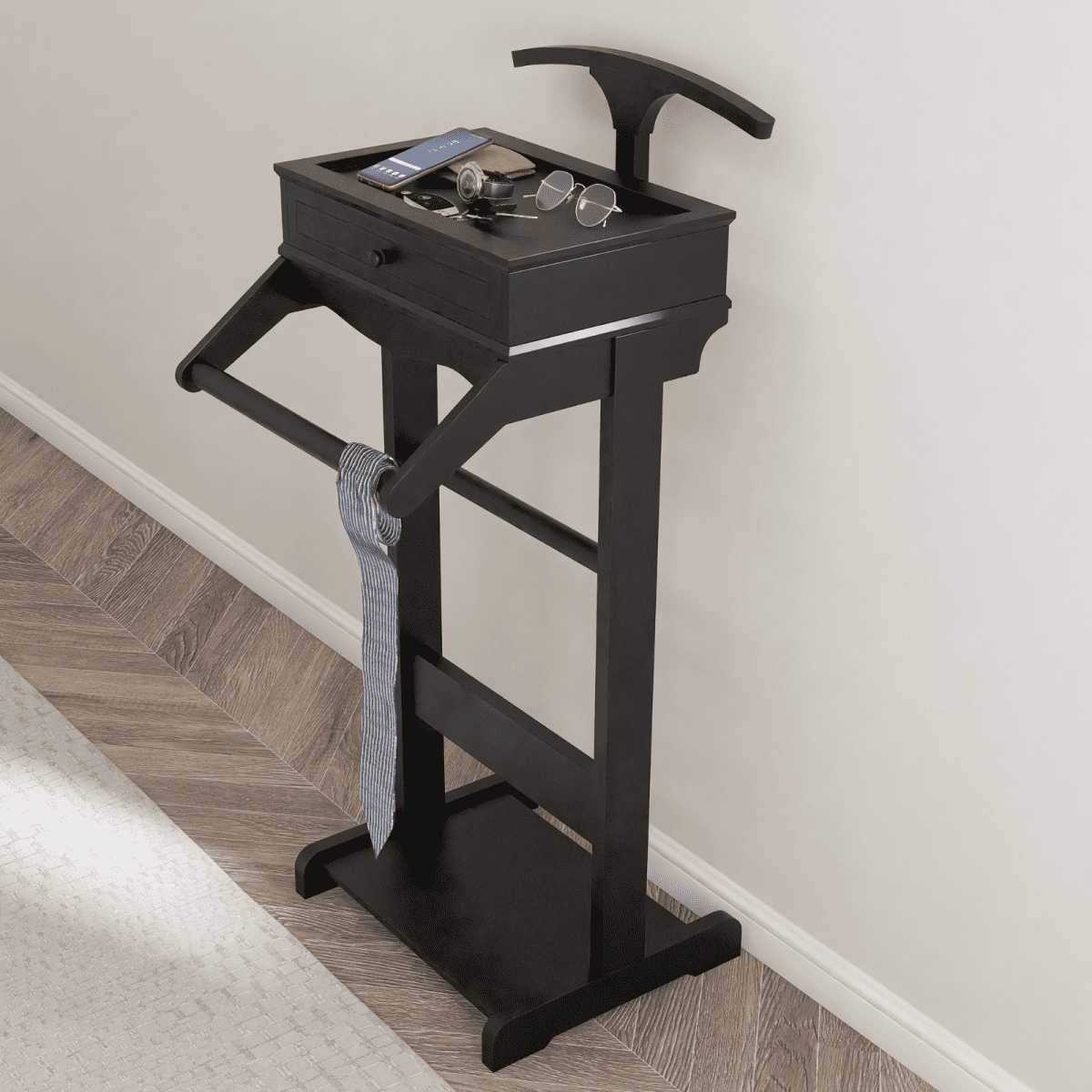 Organizedlife Valet Stand for Entryway with Removable Storage Tray and ...