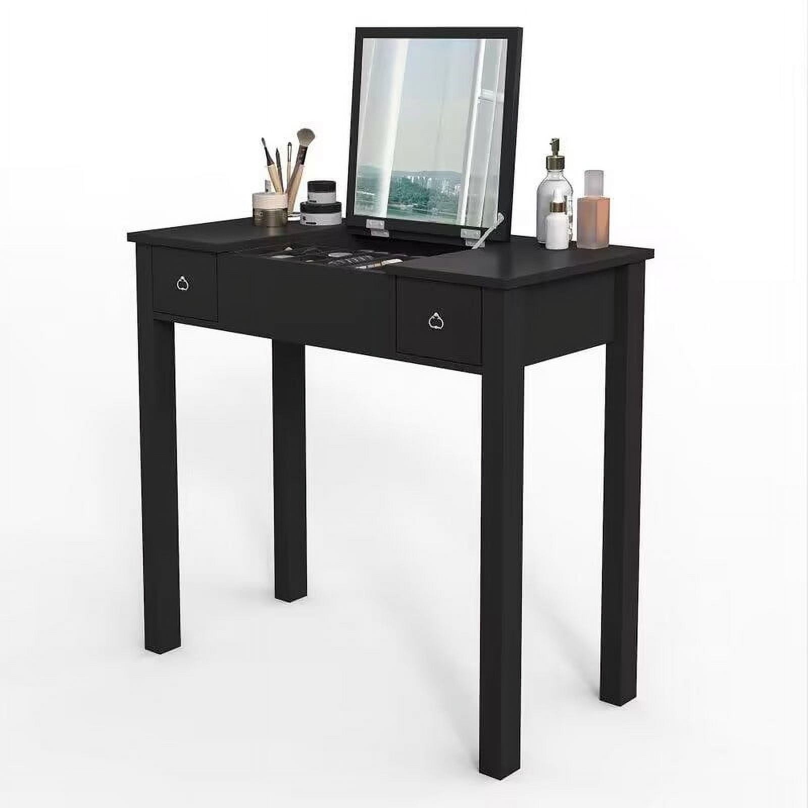 Organizedlife Vanity Desk with Flip-Top Mirror, Office Desk, 2 Drawers ...