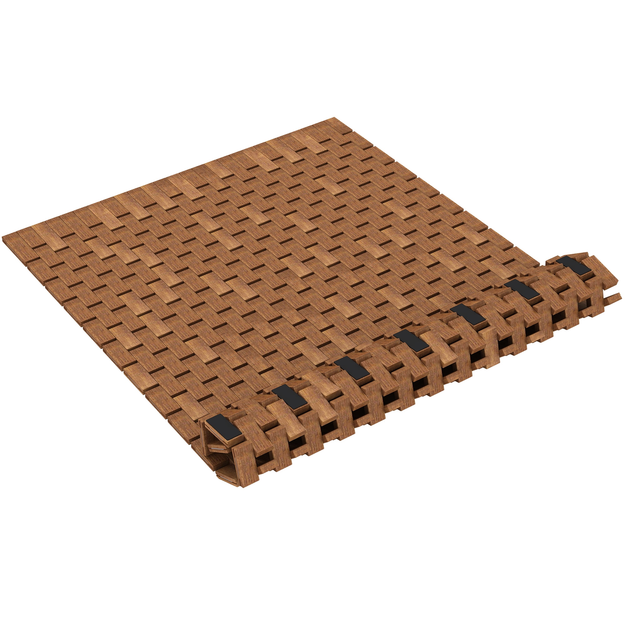 Organizedlife Wooden Non-Slip Mats, Slip Resistant Mat ,Foldable Wood ...