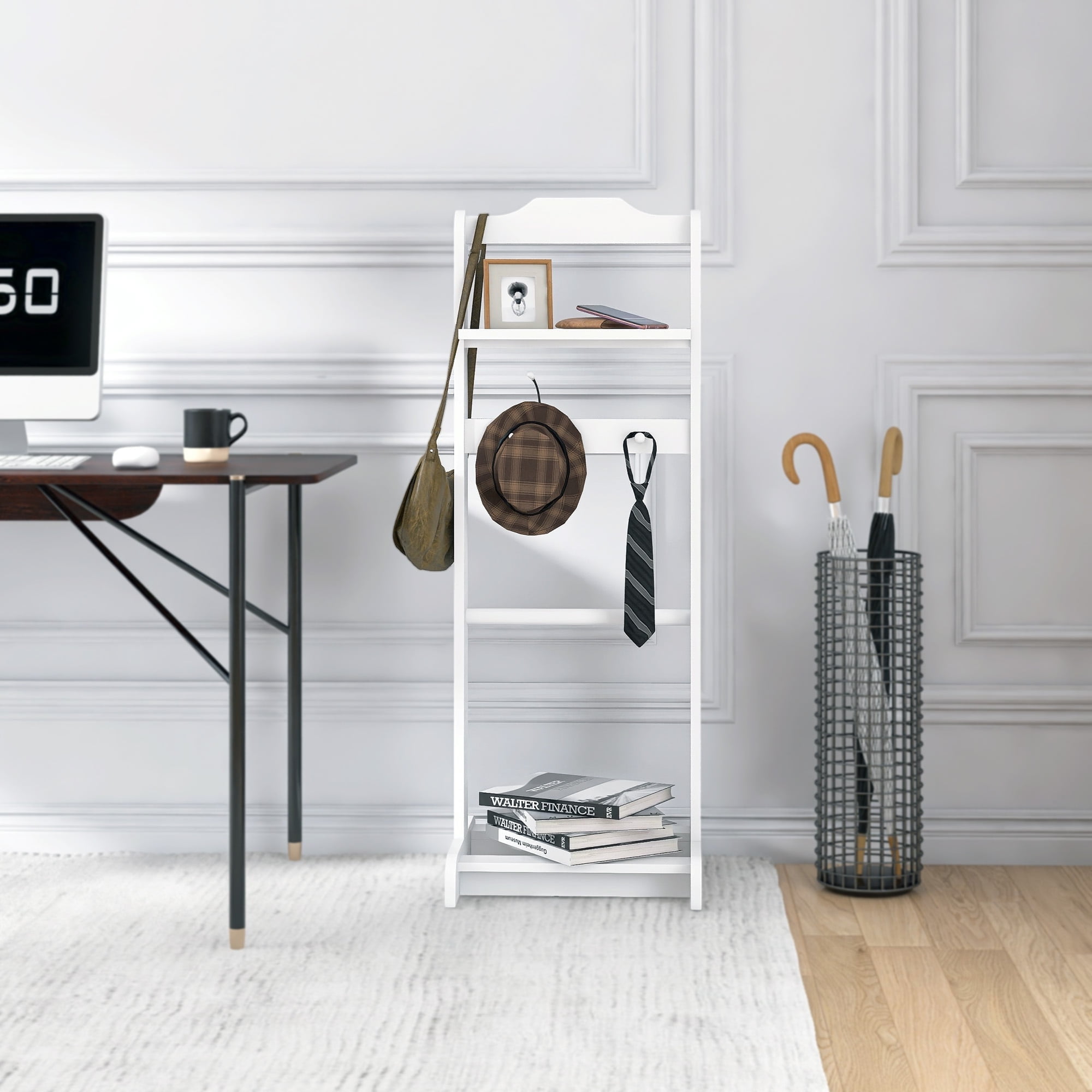 Organizedlife Wooden Valet Stand with Top Tray for Bedroom, Living Room ...