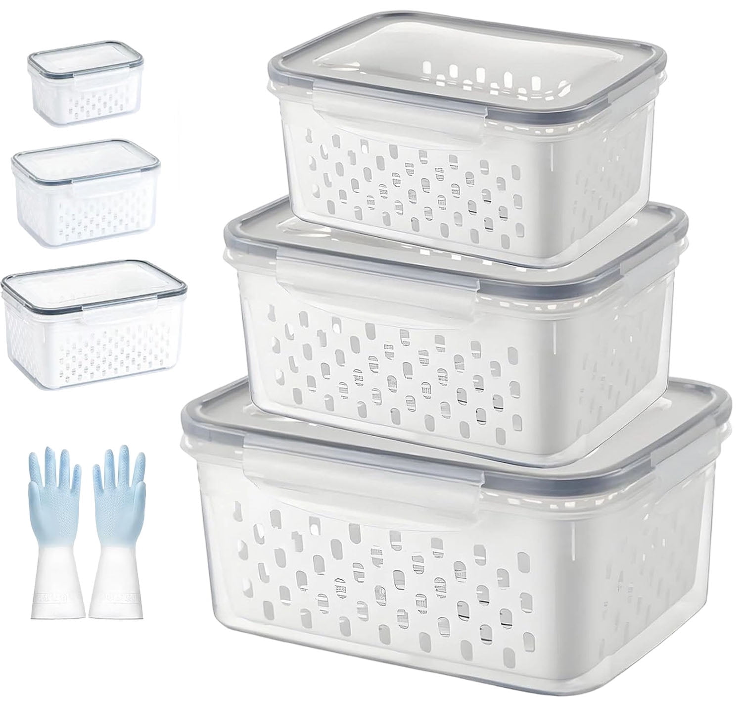 KANOHENO Organizeh Food Storage Box - Clear Plastic Berry Basket for ...