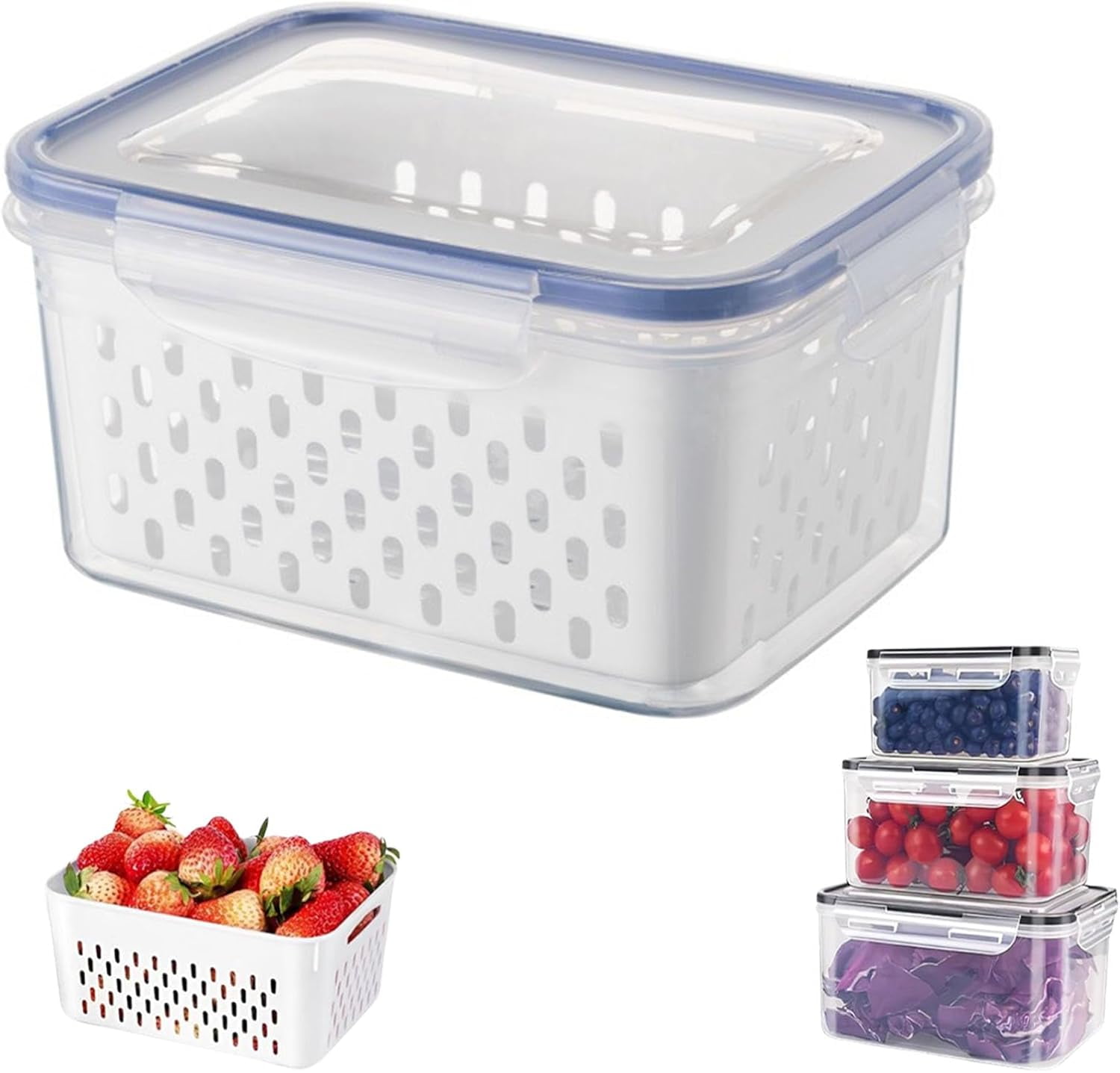Organizeh Food Storage Box, Household Transparent Plastic Food Storage ...