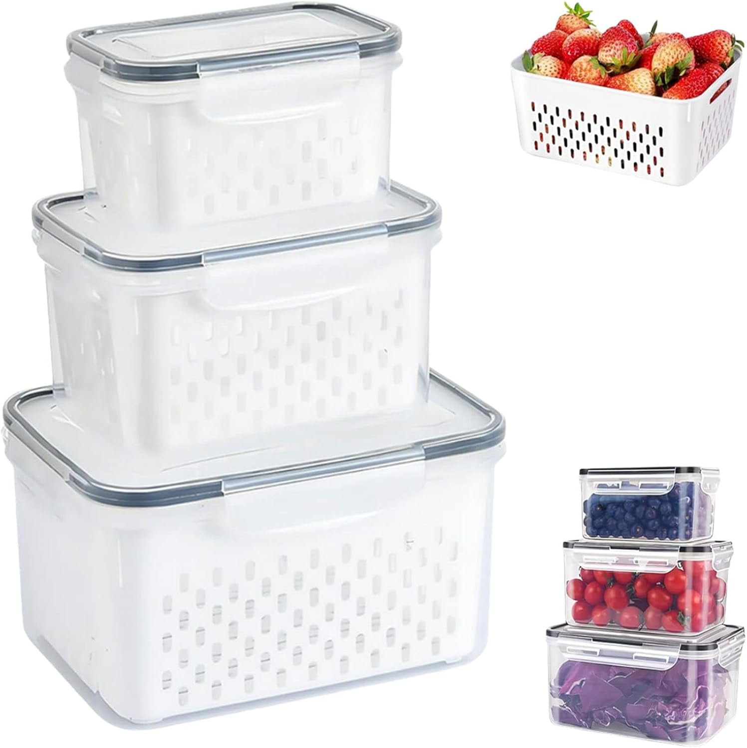 Organizeh Food Storage Box, Household Transparent Plastic Food Storage ...