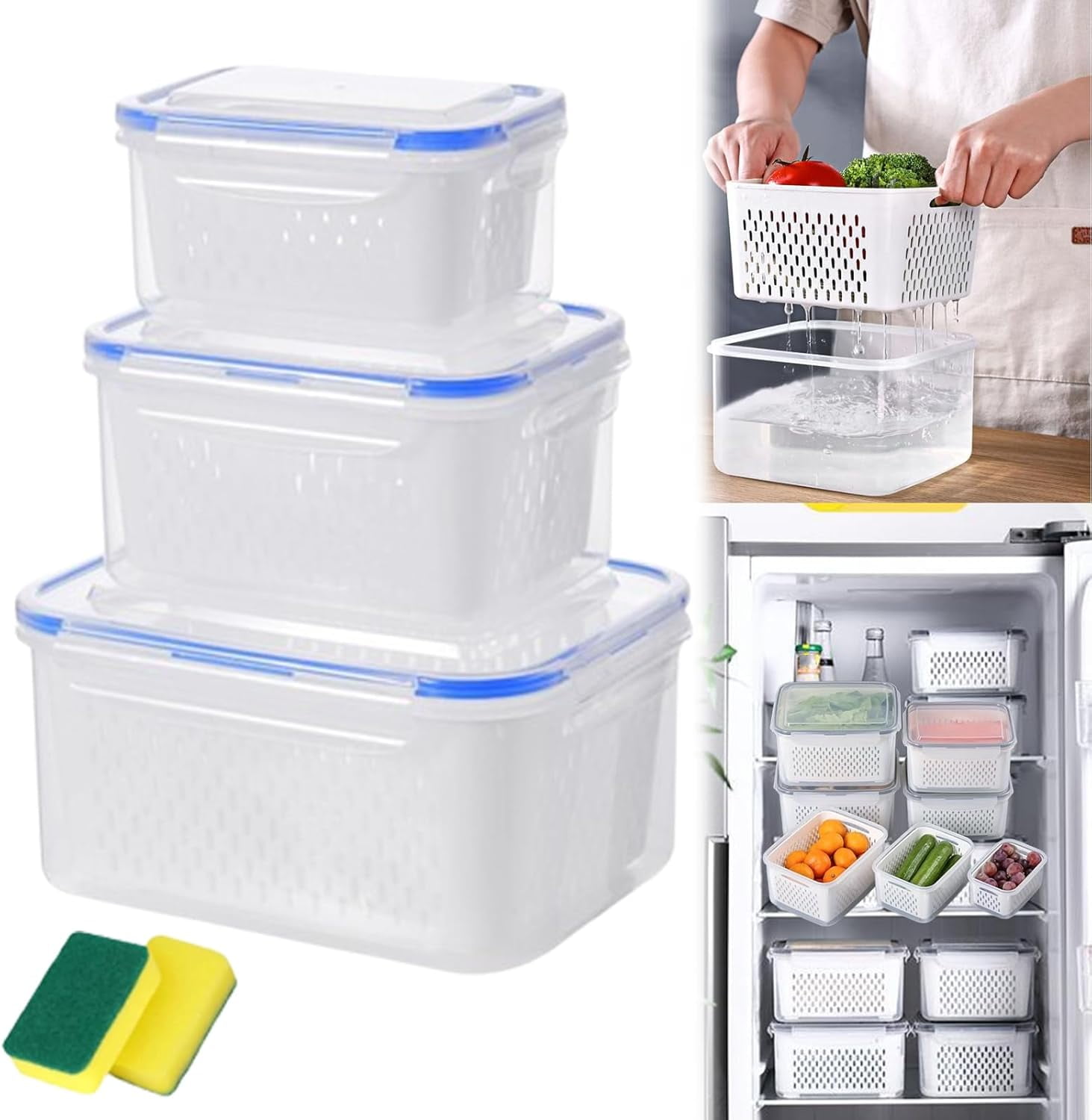 Organizeh Food Storage Box, Household Transparent Plastic Food Storage ...