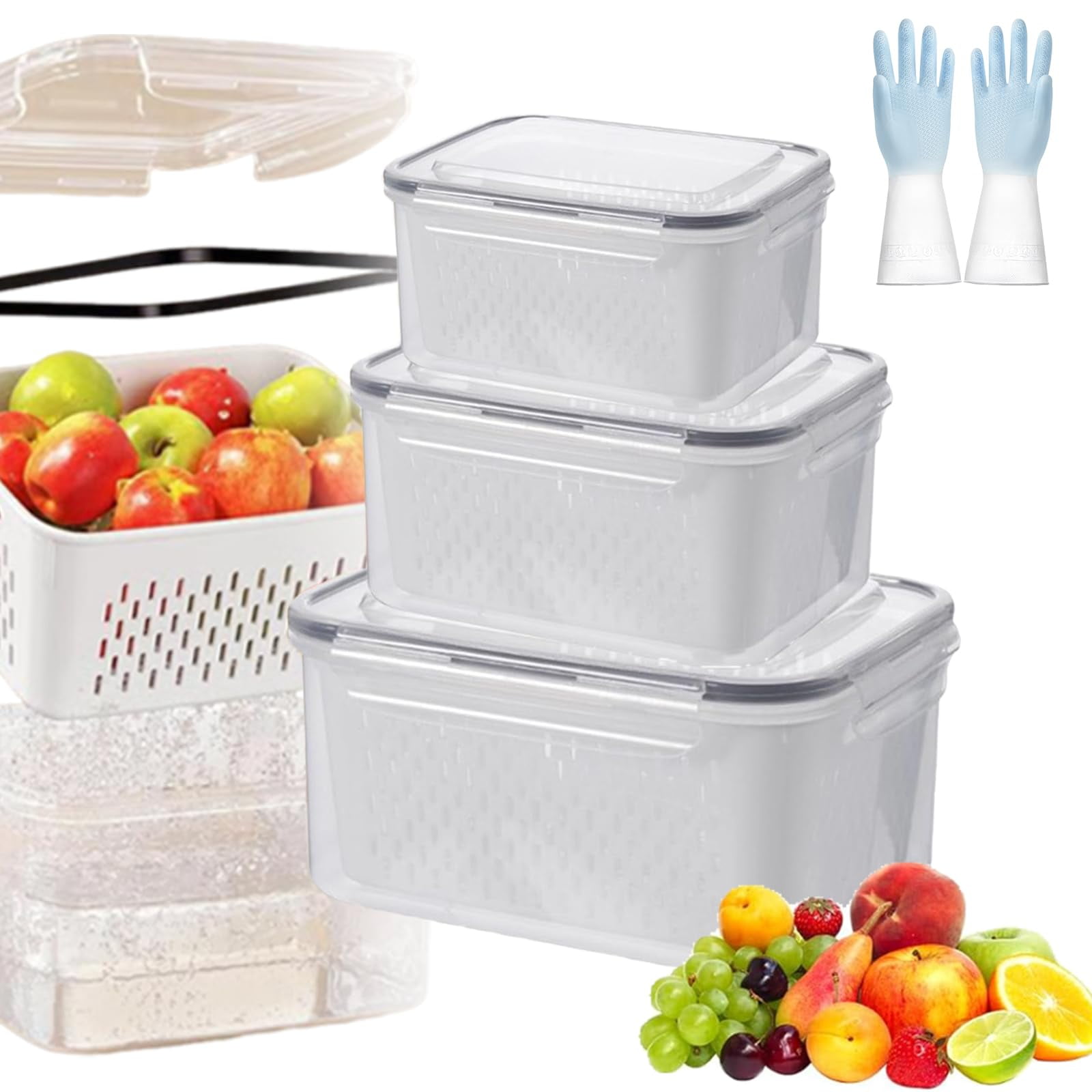 Organizeh Food Storage Box, Household Transparent Plastic Food Storage ...