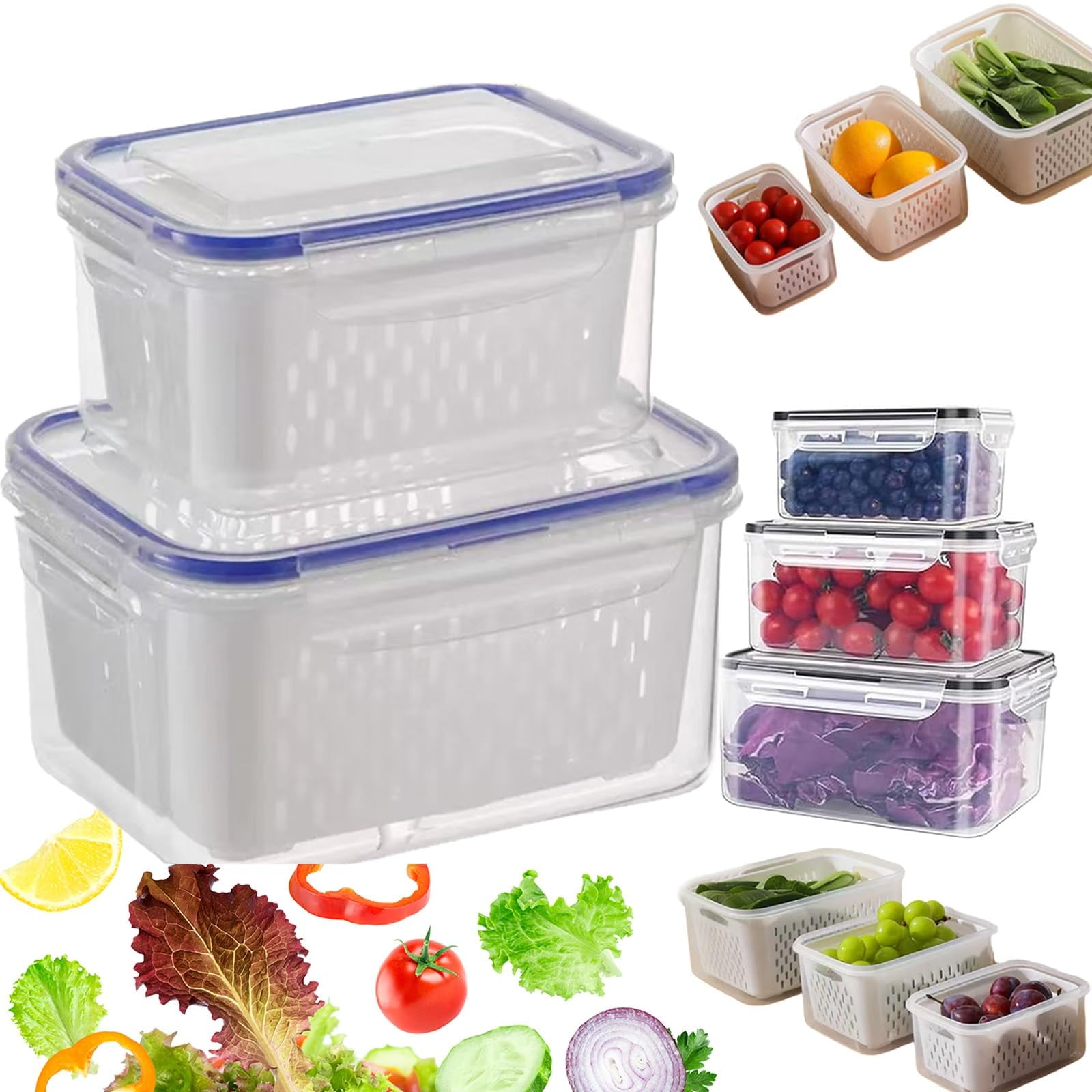 Organizeh Food Storage Box,Organizeh Household Transparent Plastic Food ...