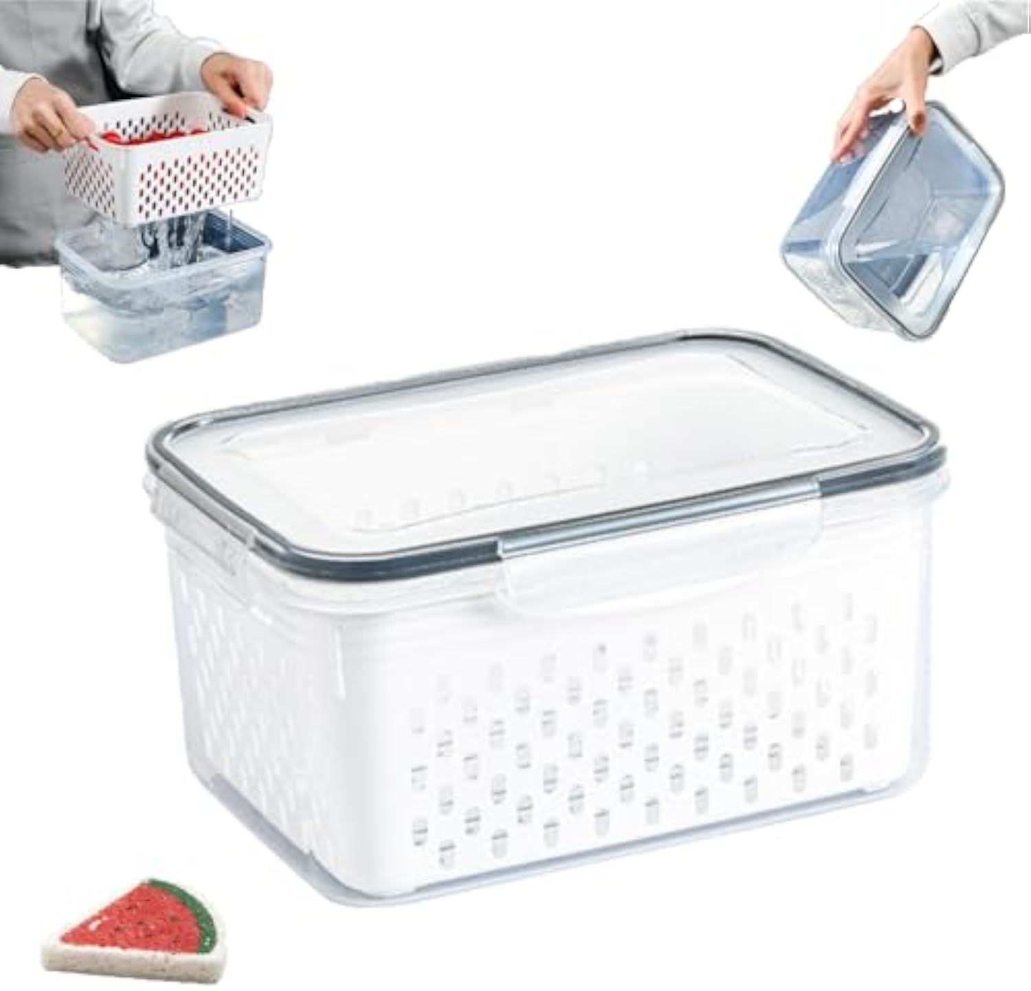 Organizeh Household Transparent Plastic Food Storage Box-Including ...