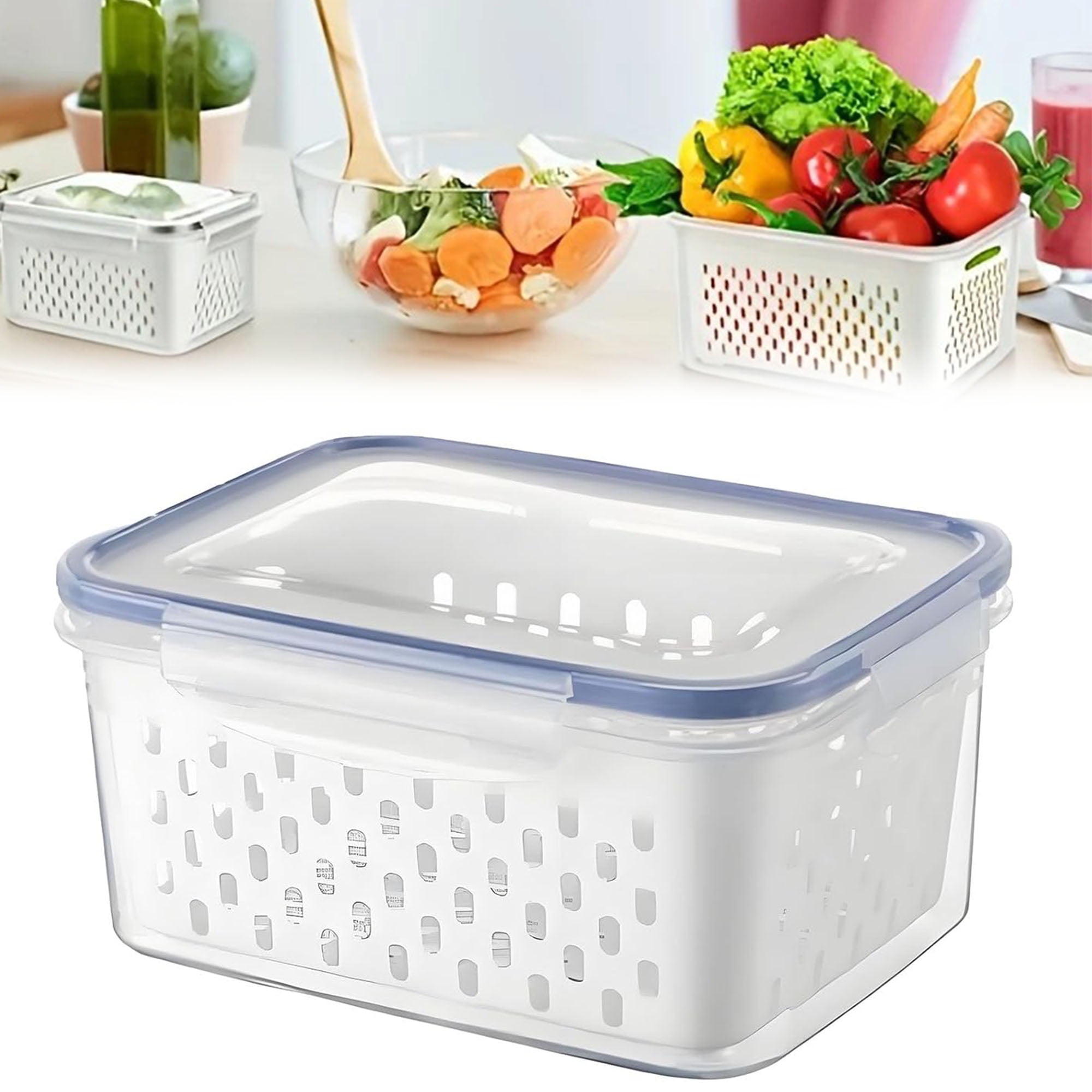 Organizeh Household Transparent Plastic Food Storage Box-Including ...