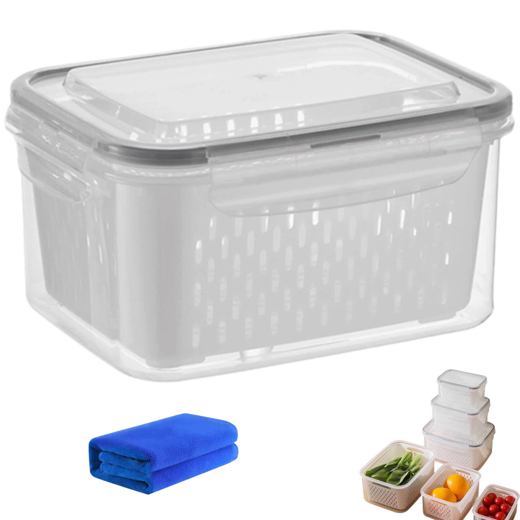 Organizeh Household Transparent Plastic Food Storage Box-Including ...