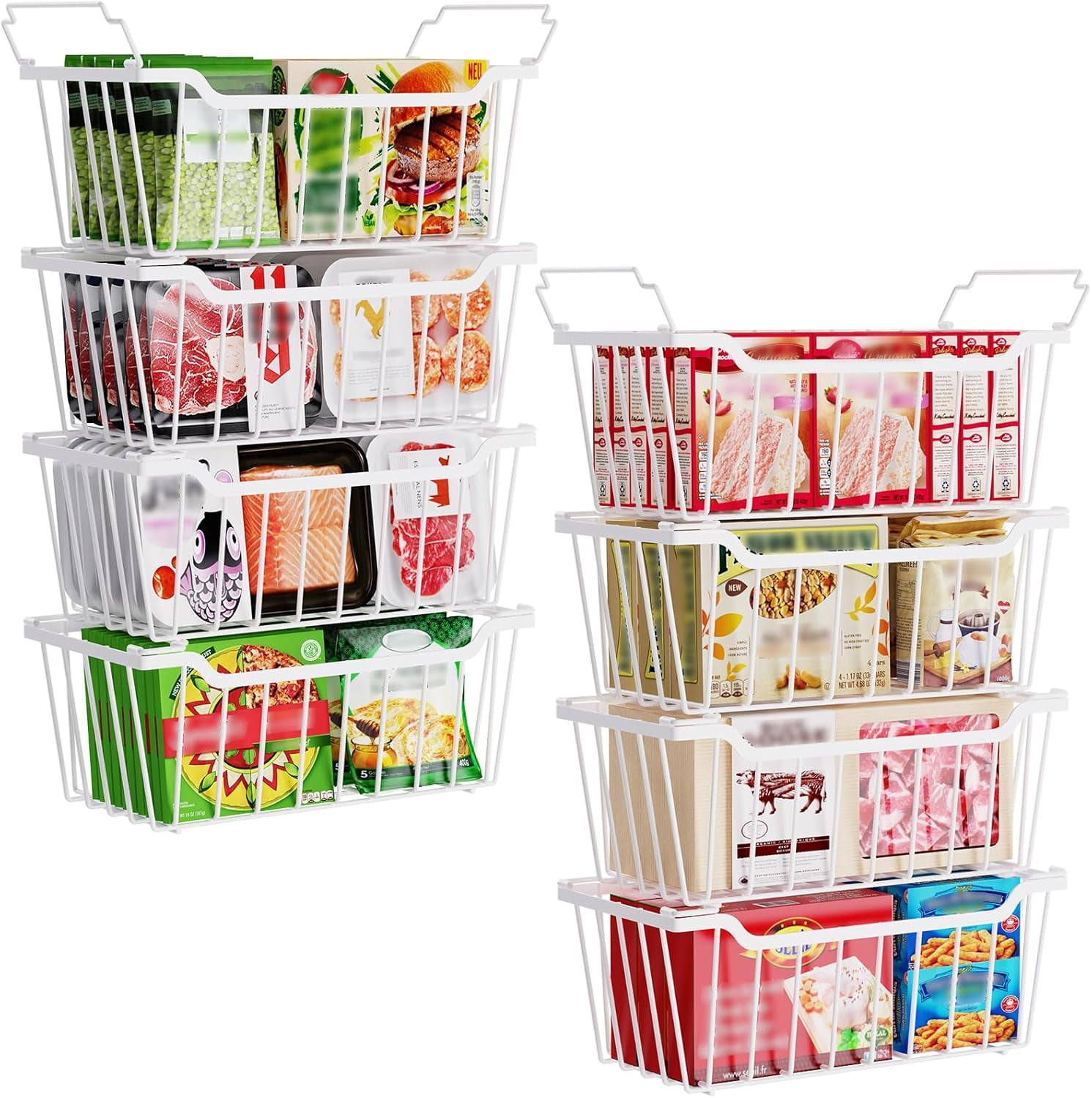 Organizer Bins, 8 Pack Chest Freezer Organizer Stackable for 5-7 Cu.FT ...