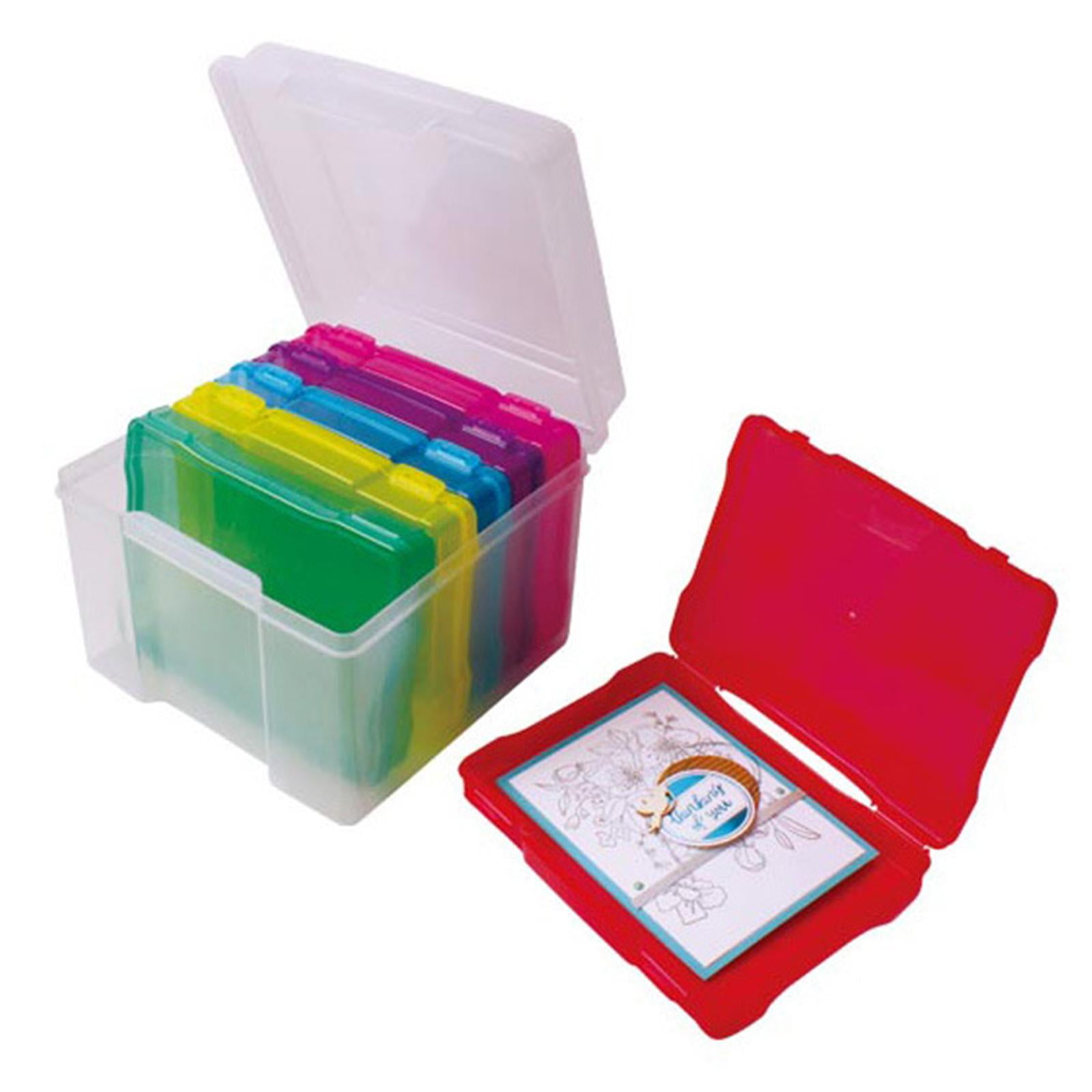 Organizer Cases Storage 5x7 inch Containers 6 Inner Keeper Box,Clear ...