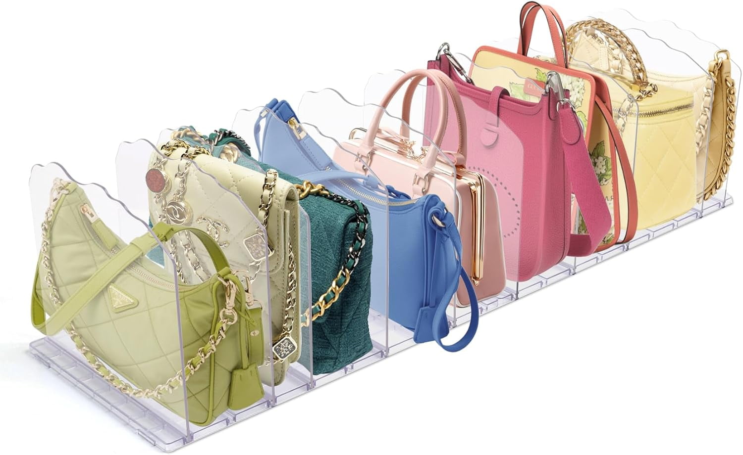 Organizer for Closet, Clear Clutch Bag Organizer, Adjustable Shelf ...