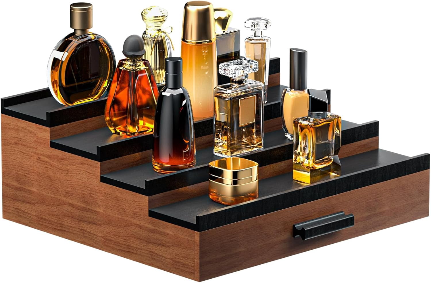 Organizer for Men 4 Tier of Elevated Display Shelf with Drawer Storage ...