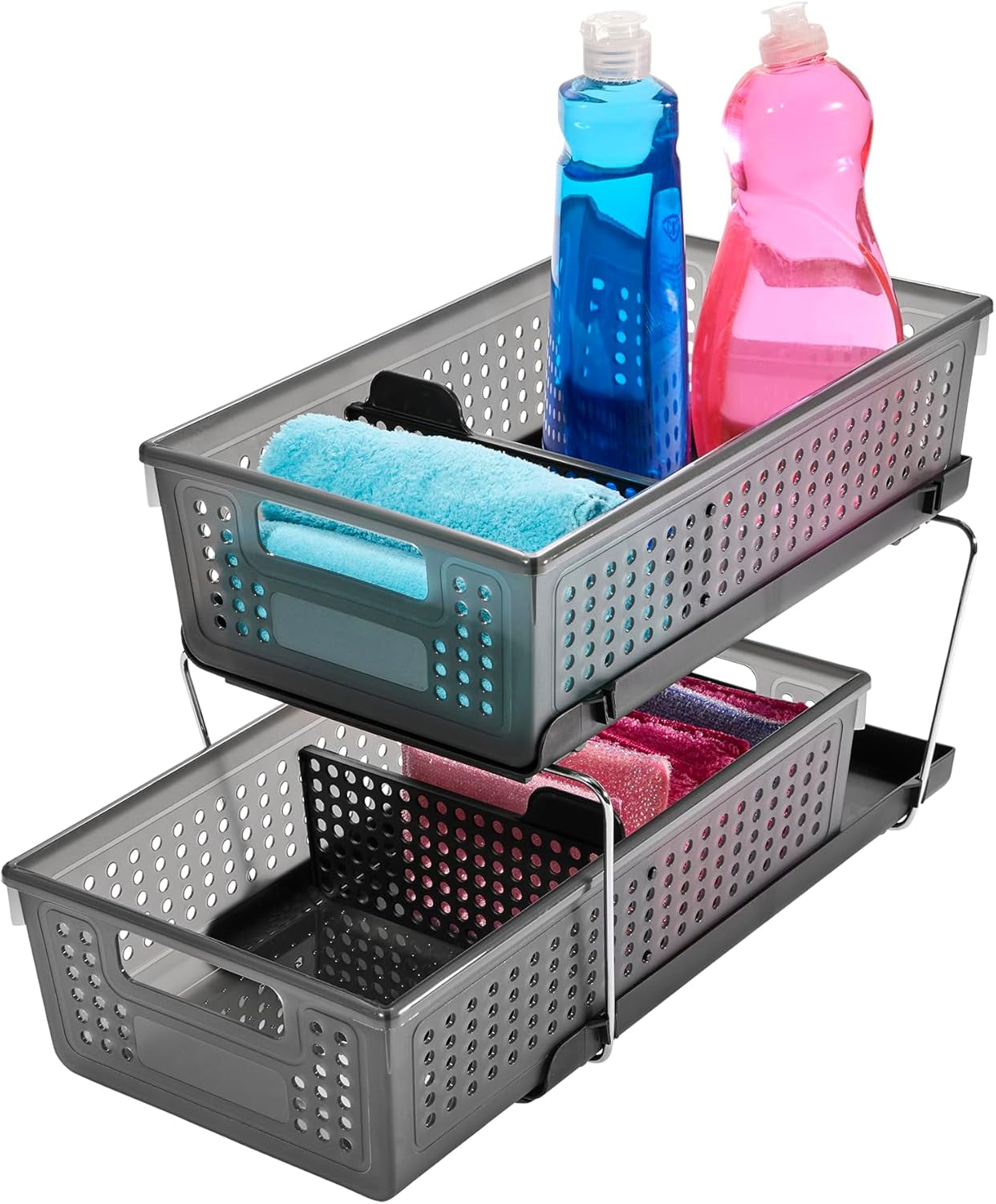 Organizer, Multi-Purpose Slide-Out Storage Baskets with Handles and ...