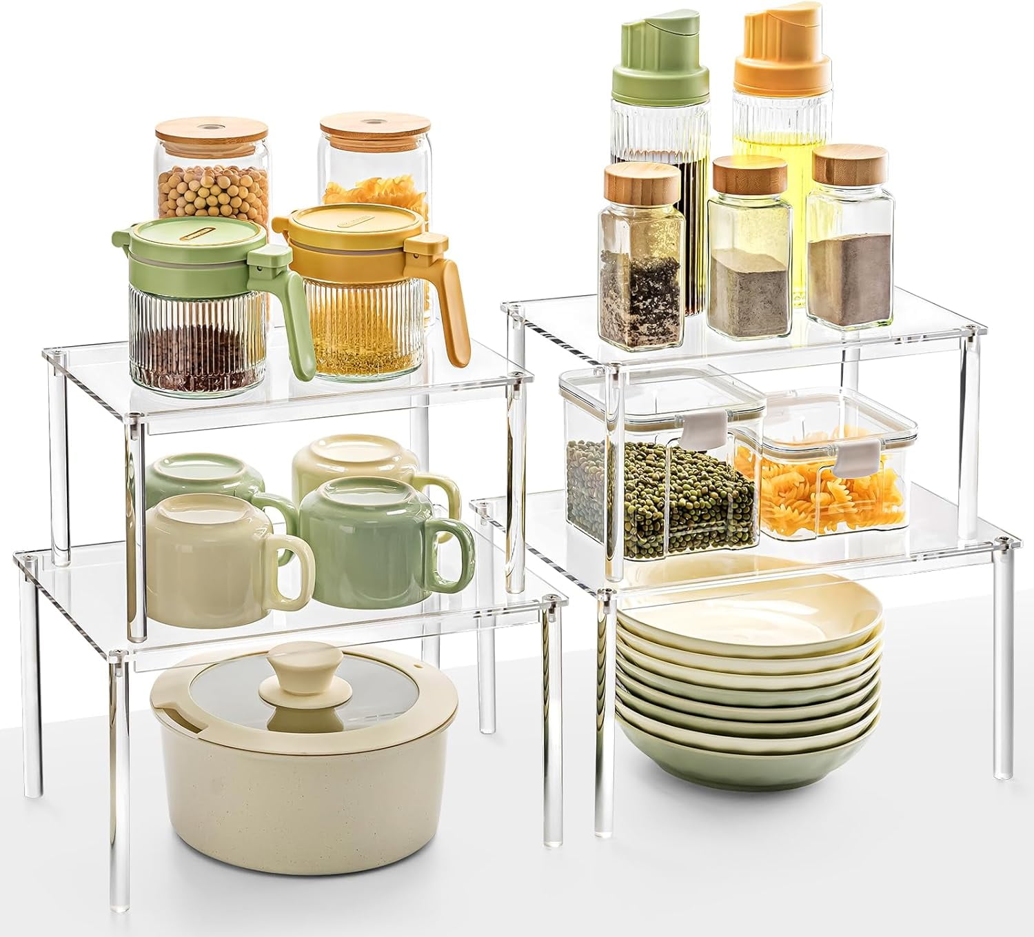 Organizer, Set of 4 Spice Rack Organizer for Cabinet, Desk Countertop ...