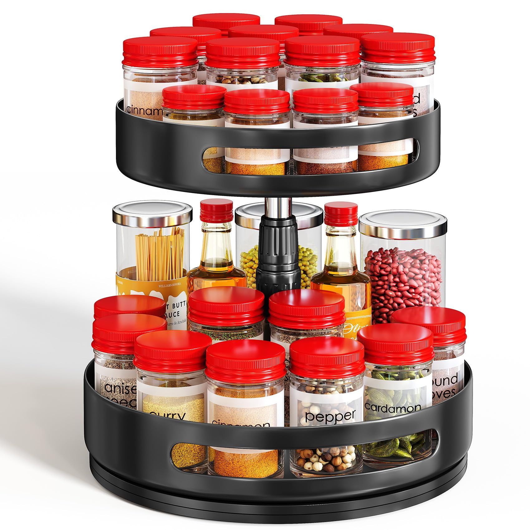 Organizer Spice Rack - 2 Tier Height Adjustable Spice Organization for ...