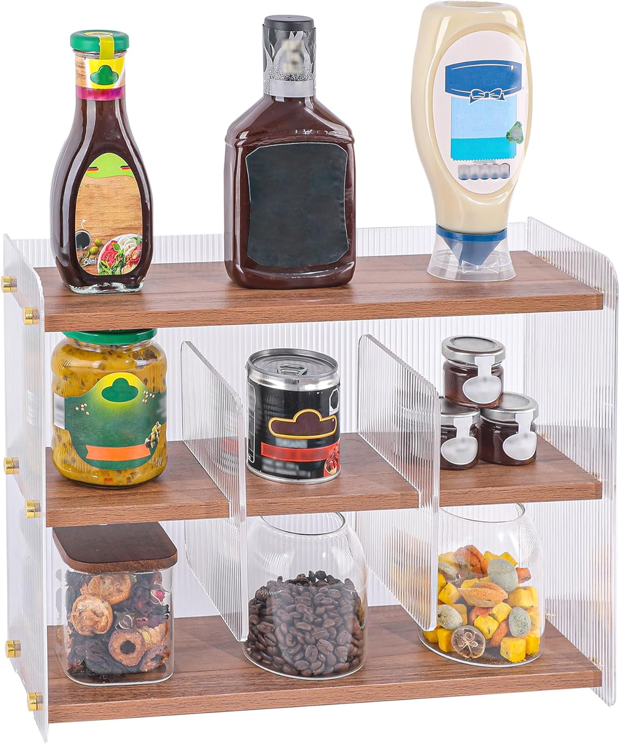 Organizer Spice Rack Organizer 3 Tier Wooden Seasoning Organizer Shelf ...