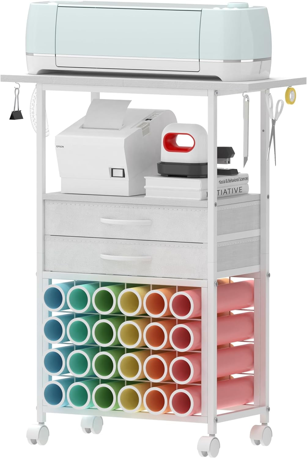 Organizer and Storage Stand Compatible with Cricut Machines,Rolling ...