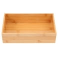 Small Bamboo Wood Kitchen Cutlery Organizer Storage Tray Box, Sorter ...