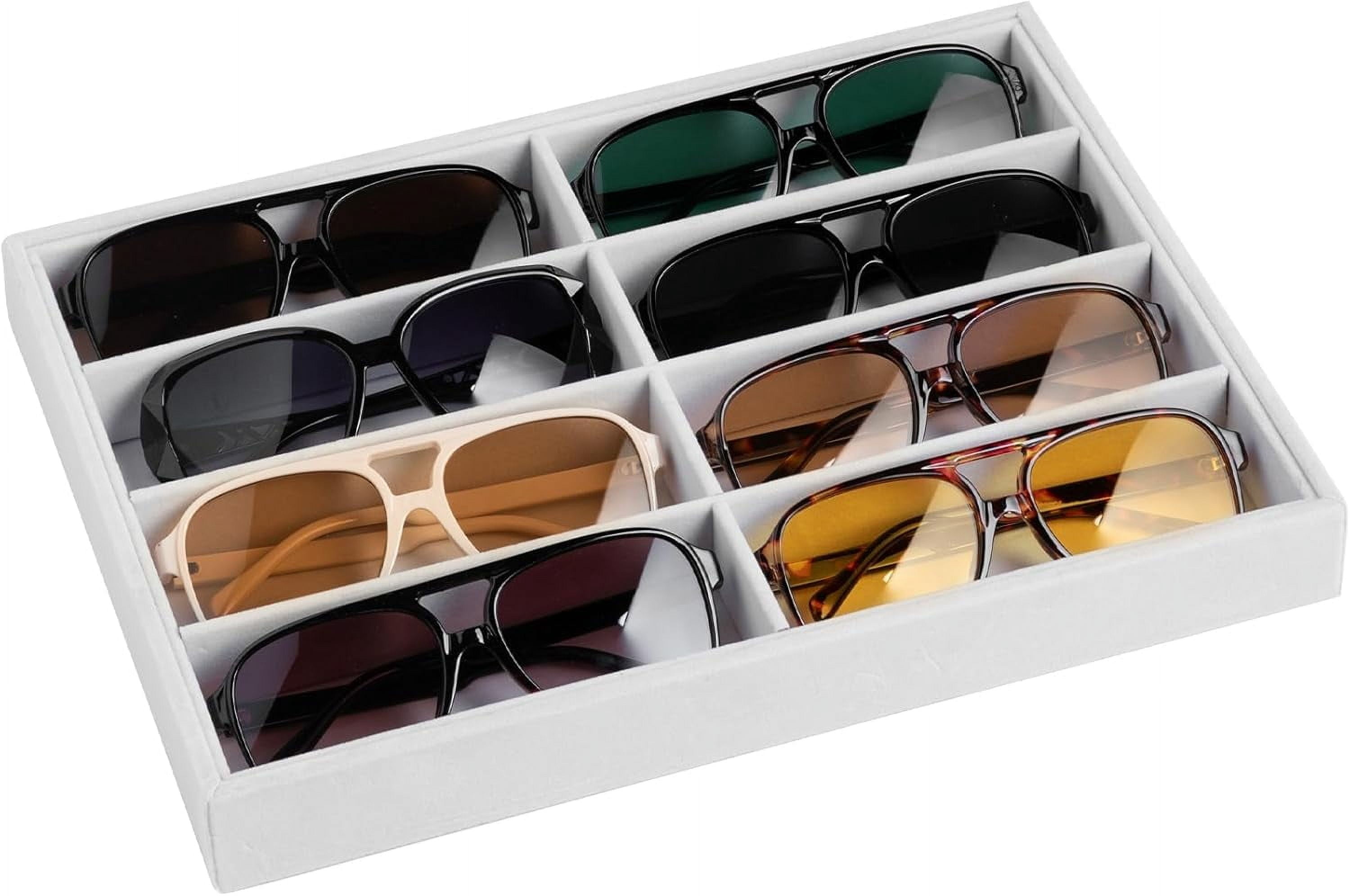 Organizer,Velvet Glasses Organizer,8-Slot Sunglasses Tray for Drawer ...
