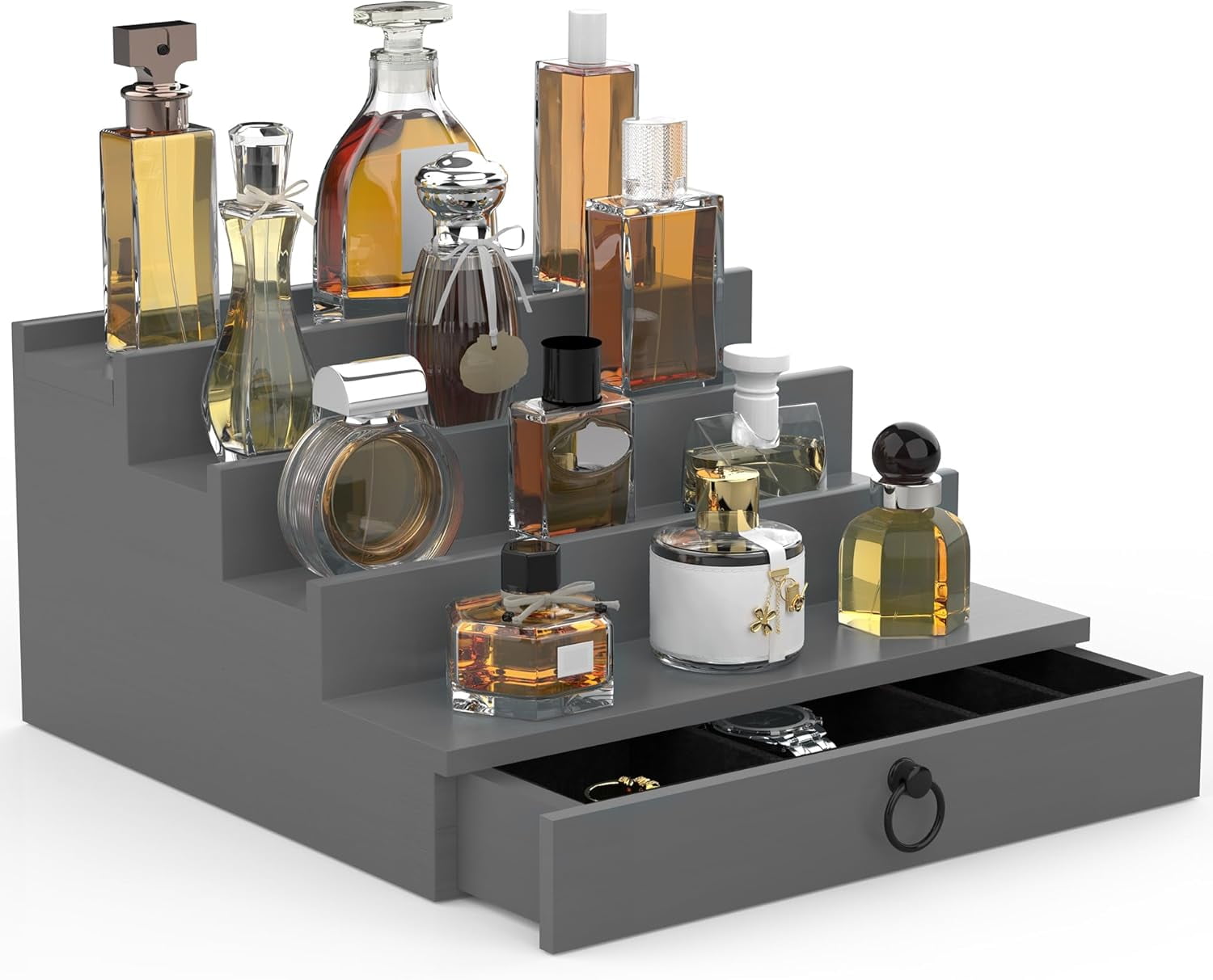 Organizer for Men, 4 Tier Wood Perfume Organizer with Felt Lining ...