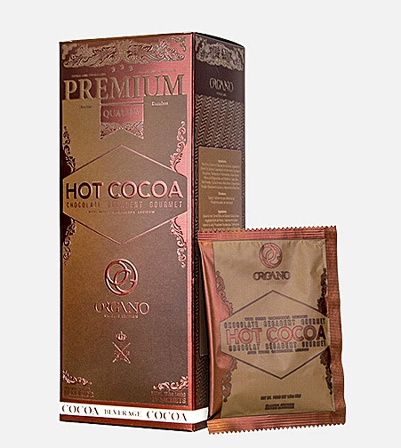 Organo Gold Gourmet Hot Cocoa, Single Packets with Ganoderma and Fiber ...