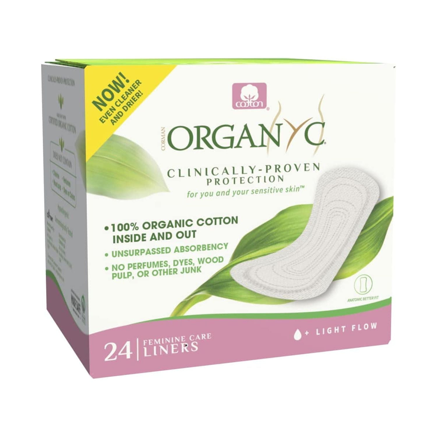 Organyc 100% Certified Organic Cotton Inside and Out Folded Panty Liner ...