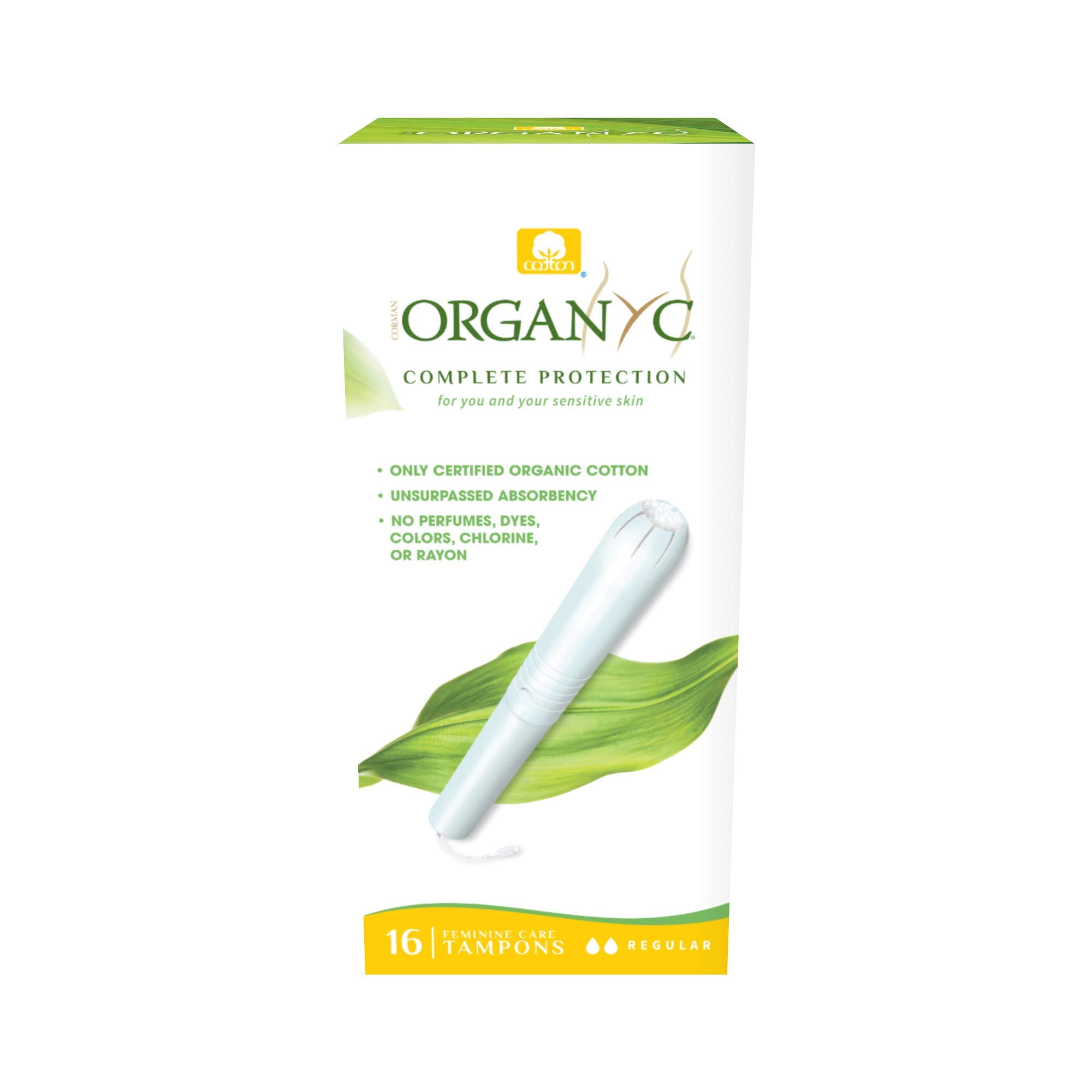 Organyc 100% Certified Organic Cotton Tampons, Cardboard Applicator ...