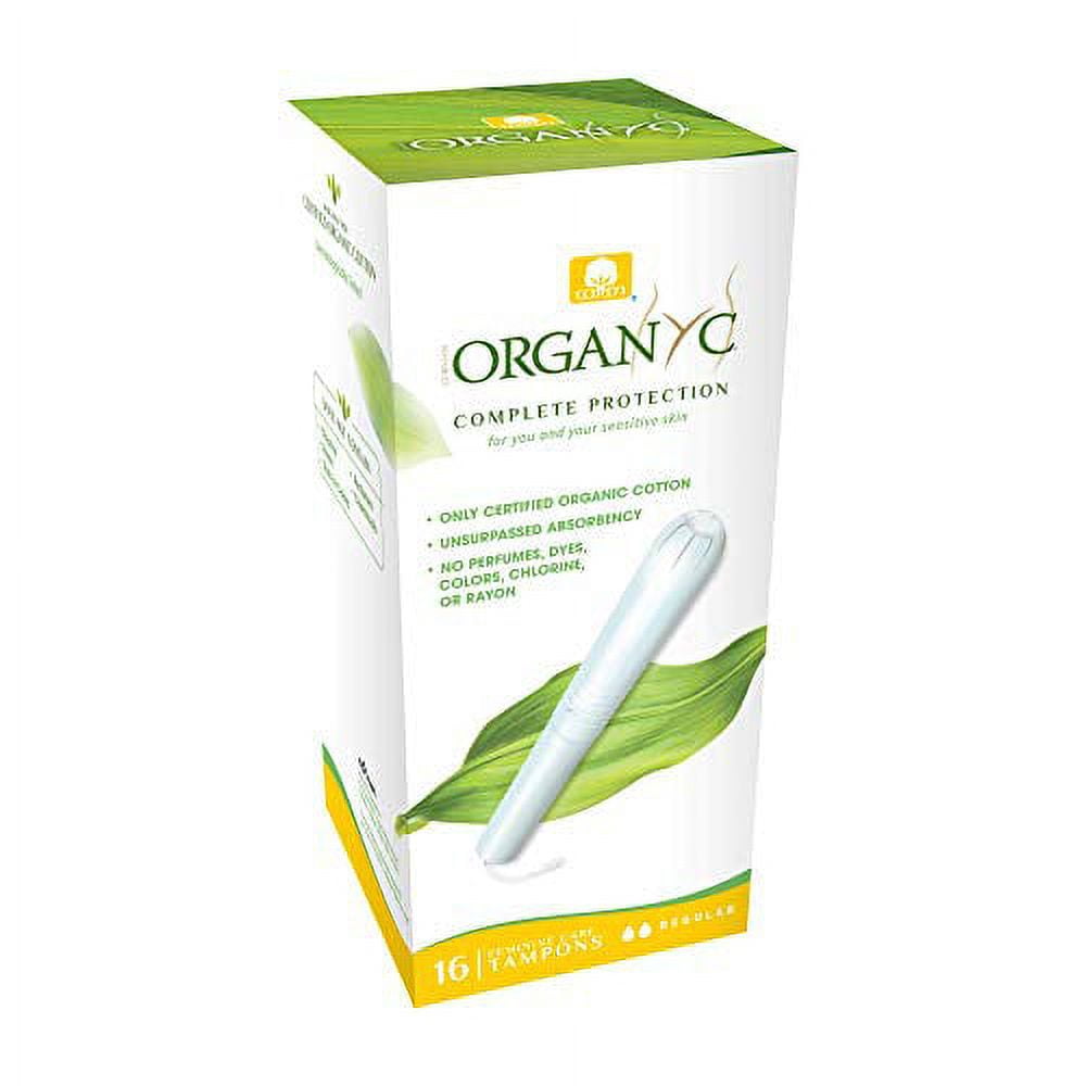 Organyc 100% Certified Organic Cotton Tampons, Normal Flow, Cardboard ...
