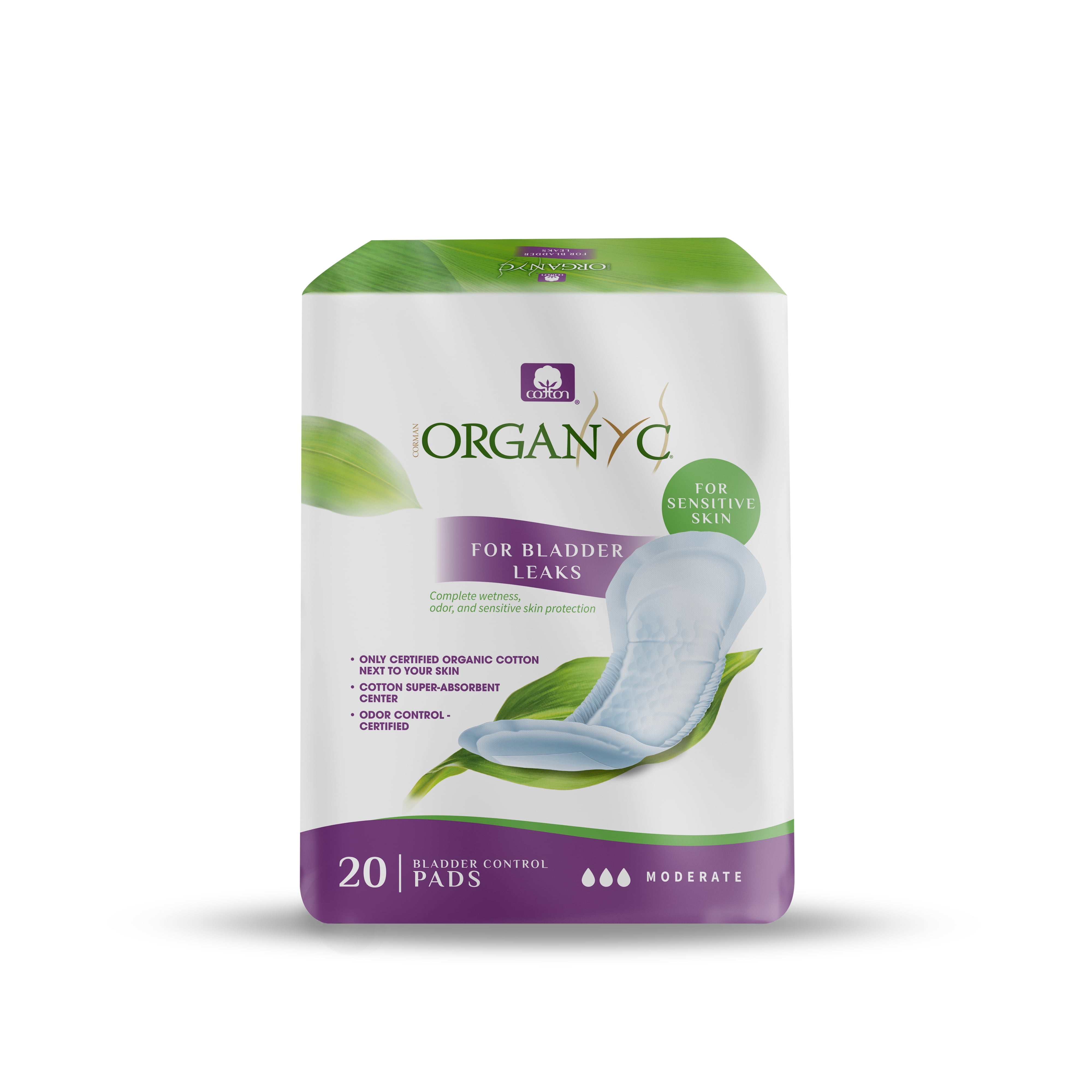 Organyc - 100% Organic Cotton Incontinence Pads for Bladder Leaks ...