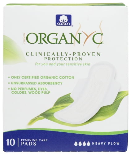 Organyc Heavy Flow Pads 10 Pieces (Pack Of 12) - Walmart.com