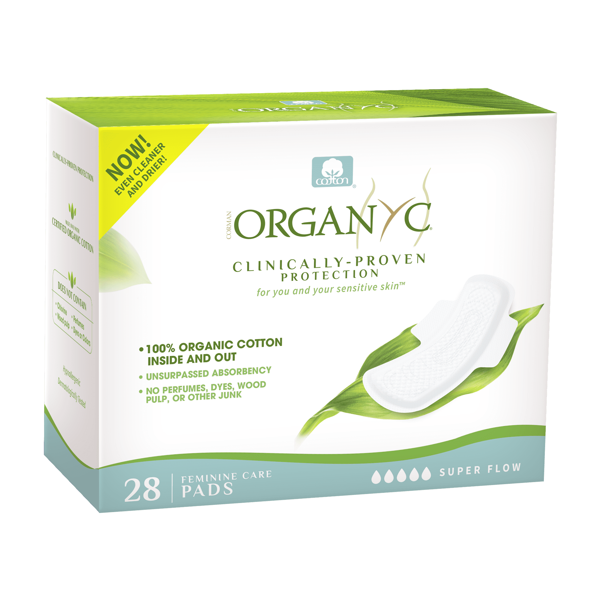 Organyc New and Improved 100% Certified Organic Cotton Overnight ...