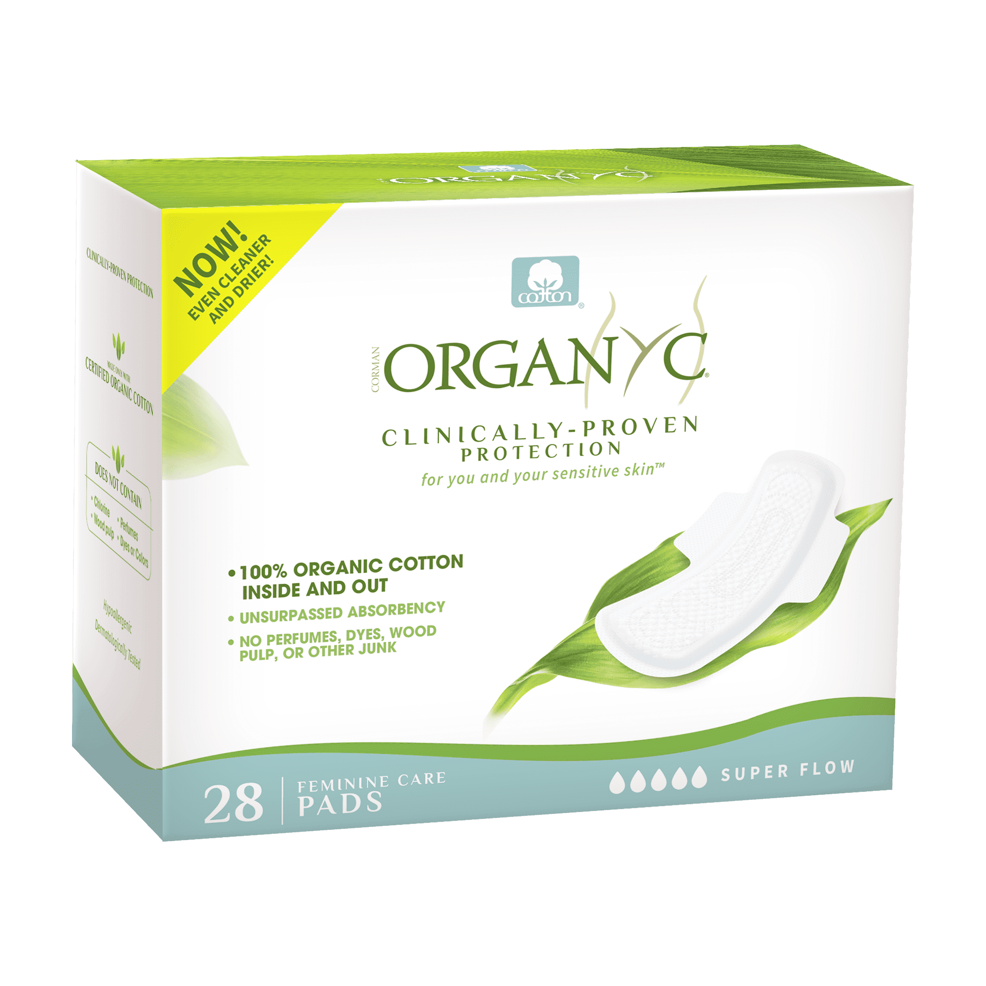 Organyc New and Improved 100% Certified Organic Cotton Overnight ...
