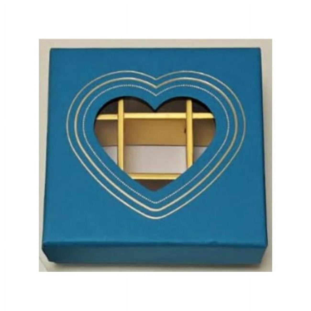 Organza 2730- 9 Divided Into-9 Blue Chocolate Box with A Transparent ...