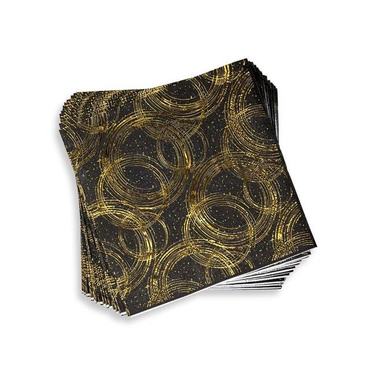 Organza Paper Napkin with Circle, Black & Gold - 20 Piece - Walmart.com