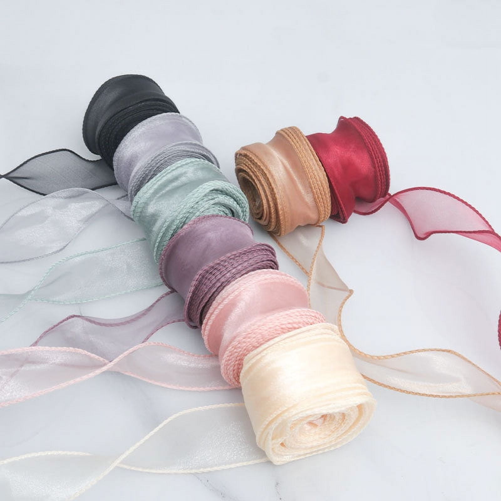 Organza Ribbon Sheer Wide Craft Decorative Ribbon for Flowers Floral ...