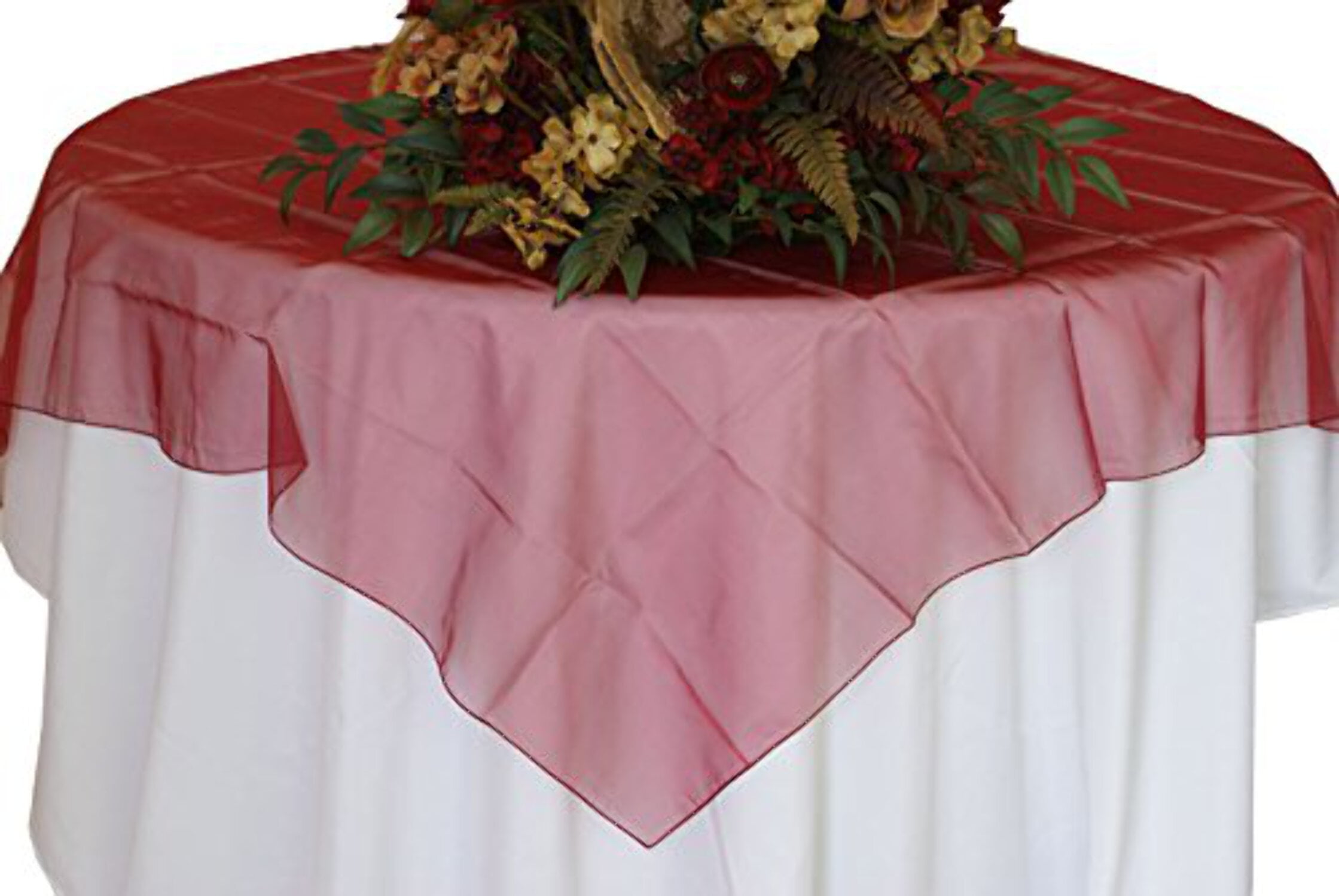 Organza Table Overlay Linen Table Cloth 80" X 80" Square(1 Piece ...