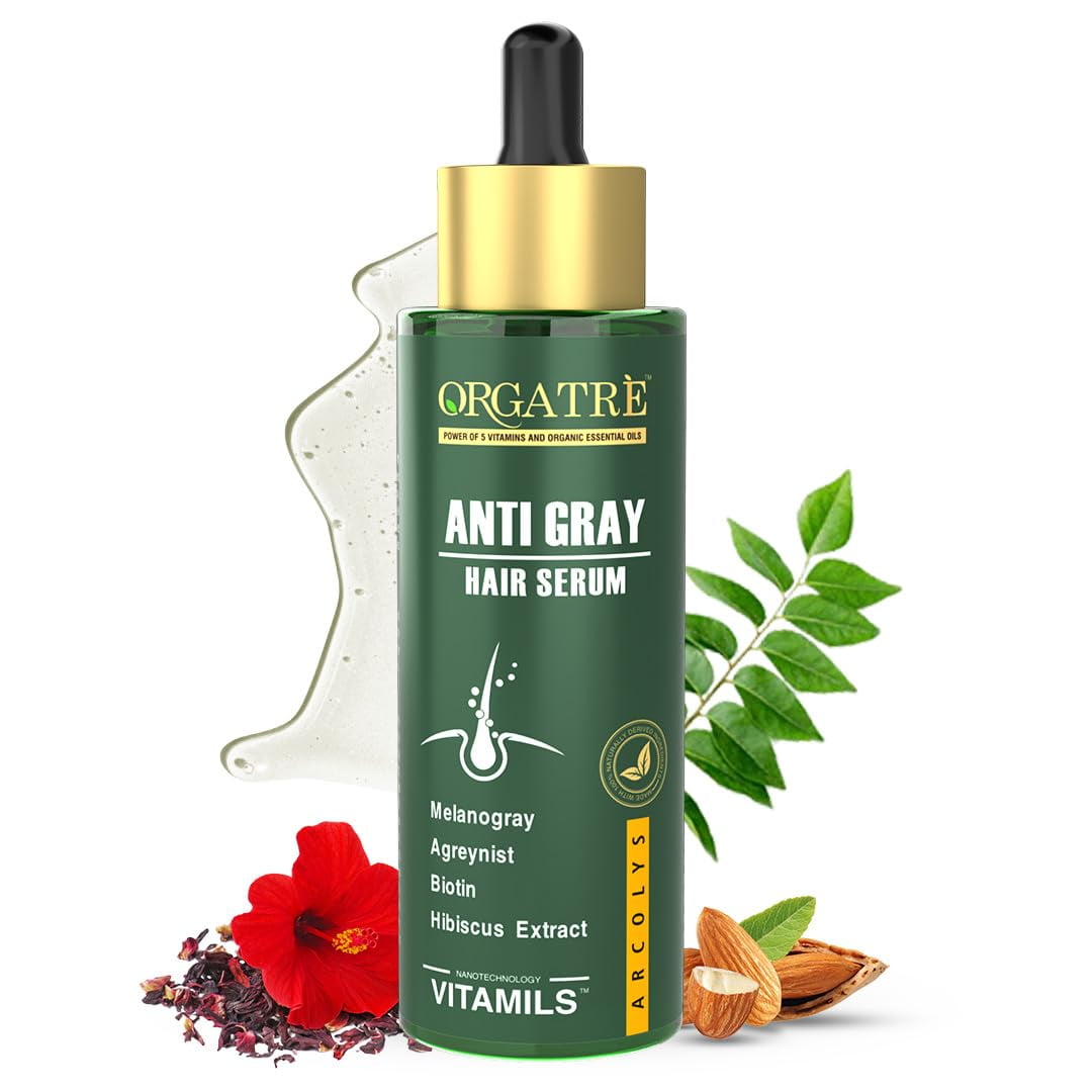 Orgatre AntiGray Hair Serum With Arcolys Melanogray Black Seed Oil ...