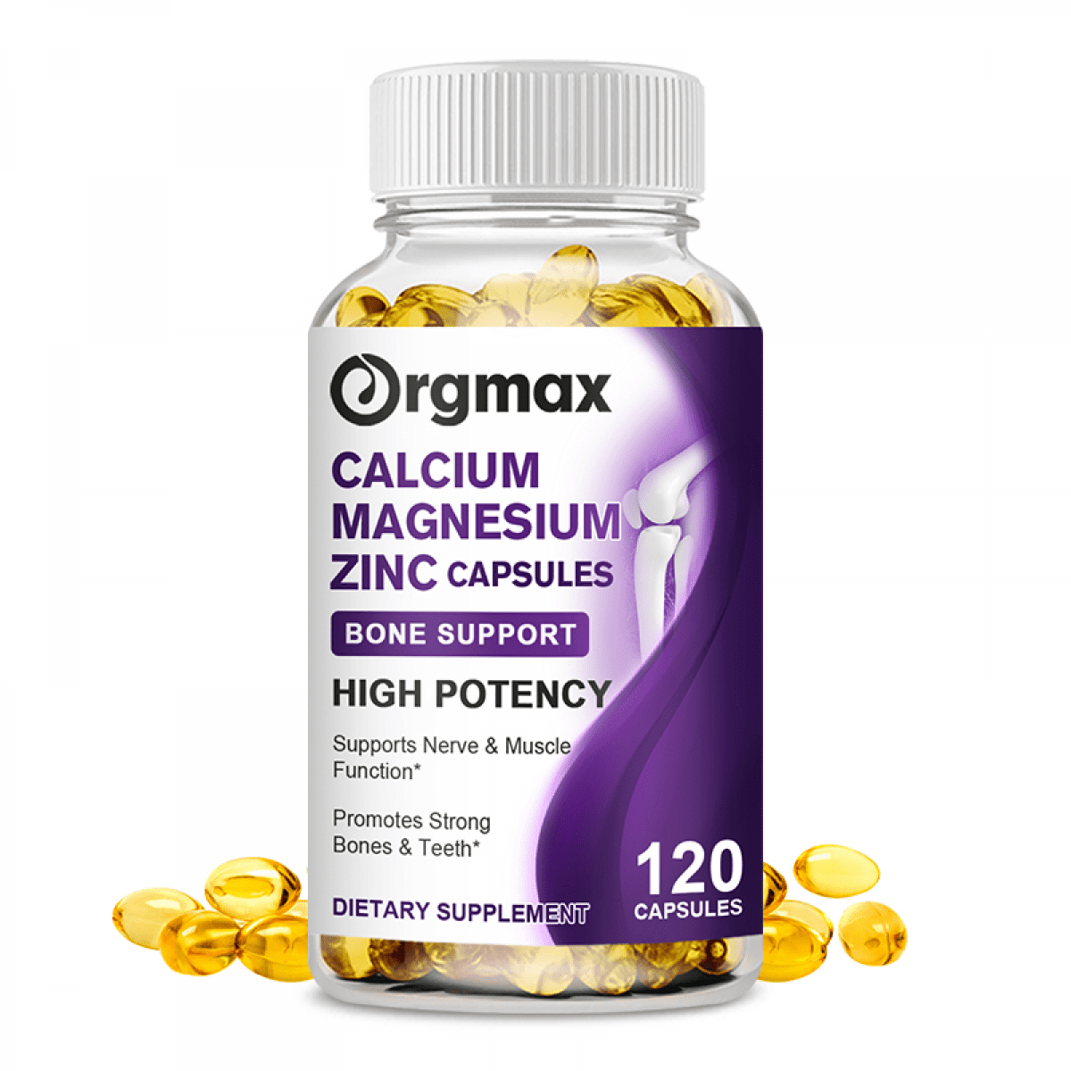 Orgmax High Potency Calcium Magnesium Zinc with Vitamin D3 Supplements ...