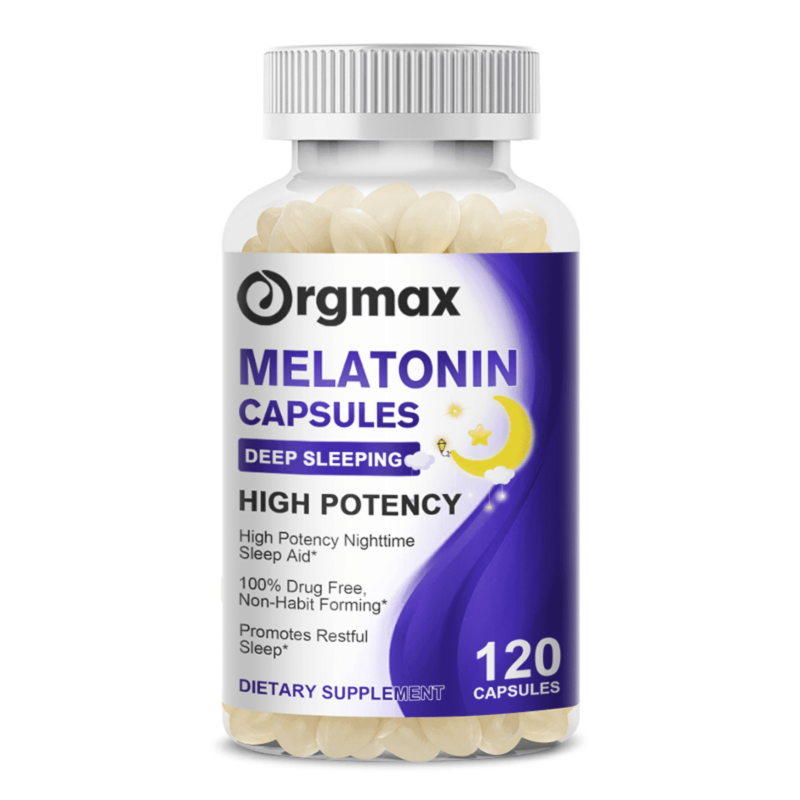 Orgmax High-Potency Melatonin Softgels | Non-Habit Forming with Omega 3 ...