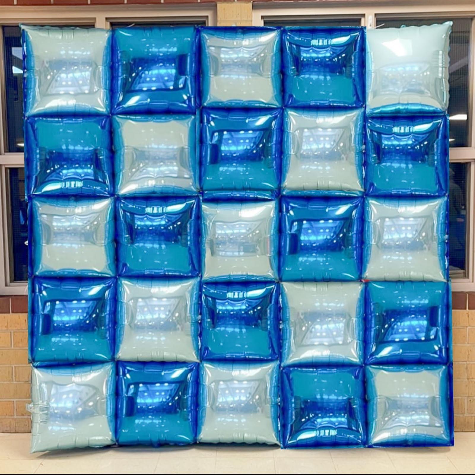 Orgnafey Navy Blue Square Foil Balloons Wall Tunnel Backdrop Flat ...