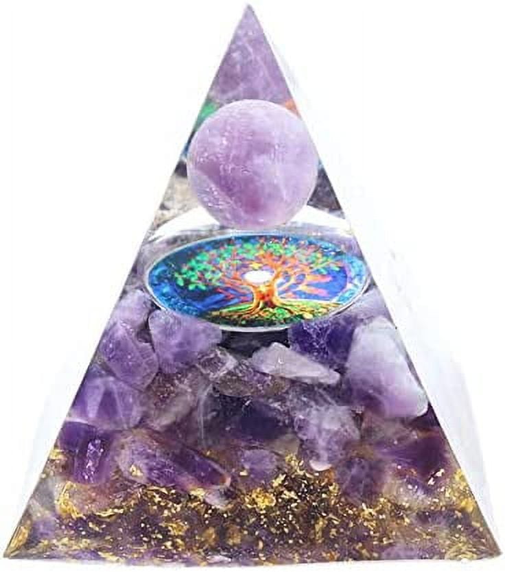 Orgone Pyramid Amethyst Crystal Sphere Tree of Life Aura Quartz Crystal ...