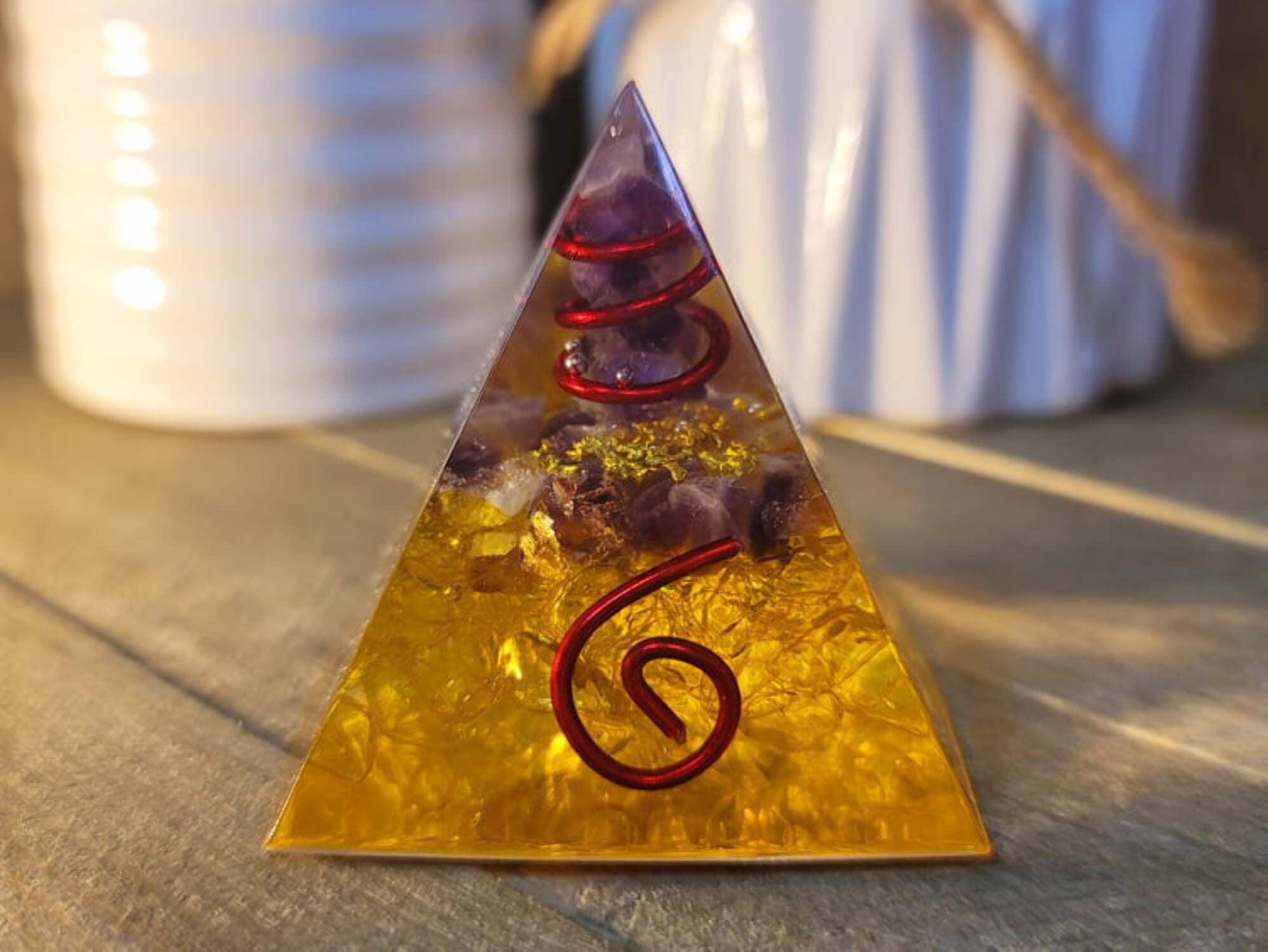 Orgone Pyramid, Citrine Amethyst Orgonite - Walmart.com