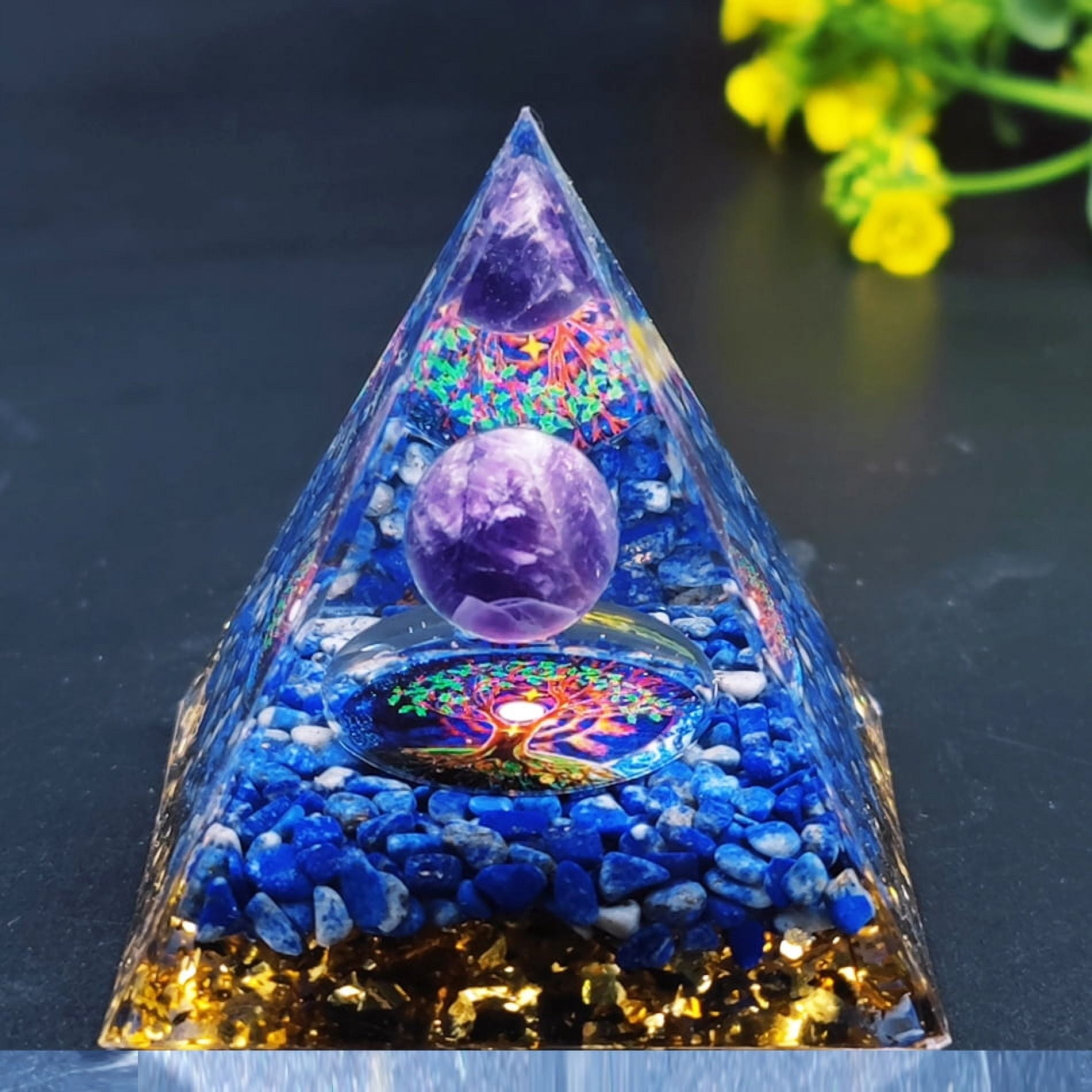 Orgonite Pyramid with Ametrine Crystals Reiki Energy Generator ...