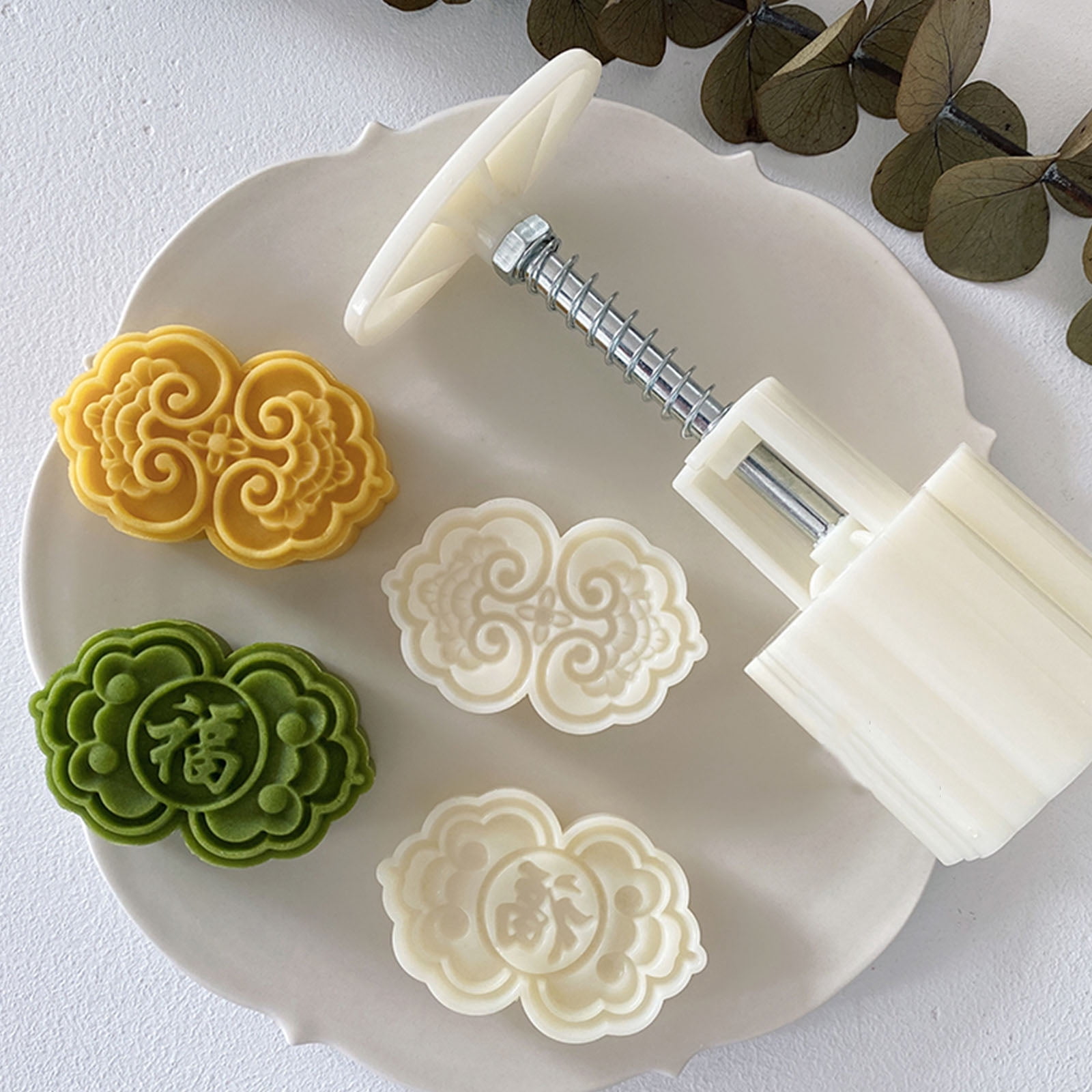 Orgry 2Pcs/Set Chinese Style Mooncake Mold Ruyi Lock Shape Good Wish ...