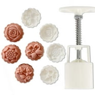 Pompotops Mooncake Mold Flower Mid-autumn Festival Hand Press Moon Cake ...