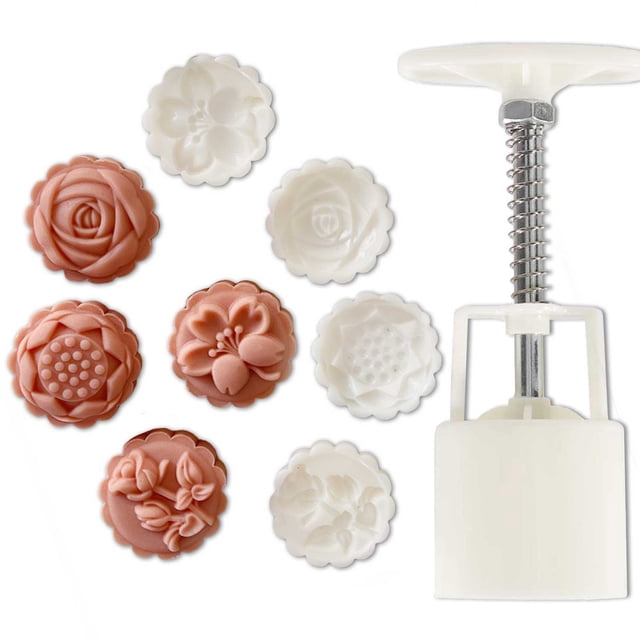 Orgry 4Pcs/Set Flower Mooncake Mold Tulip Cherry Blossom Rose Lotus ...